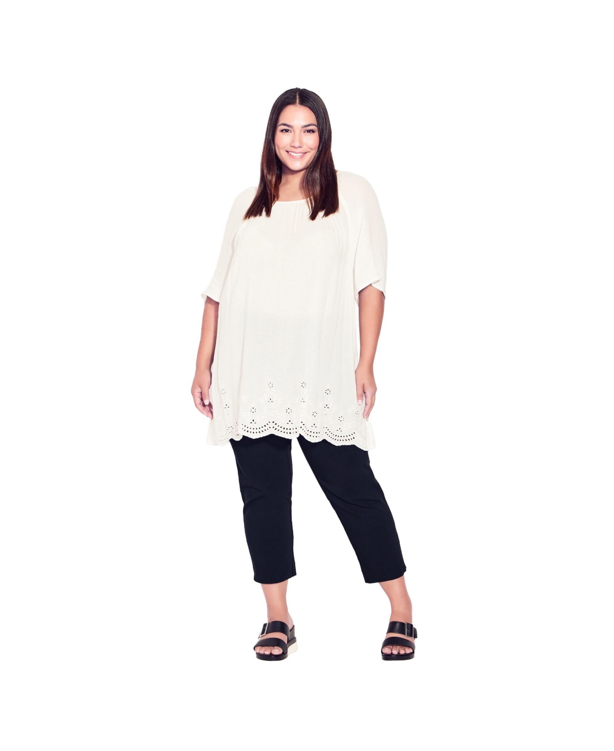 Click here for Avenue Womens Super Stretch Crop Pant - Black prices