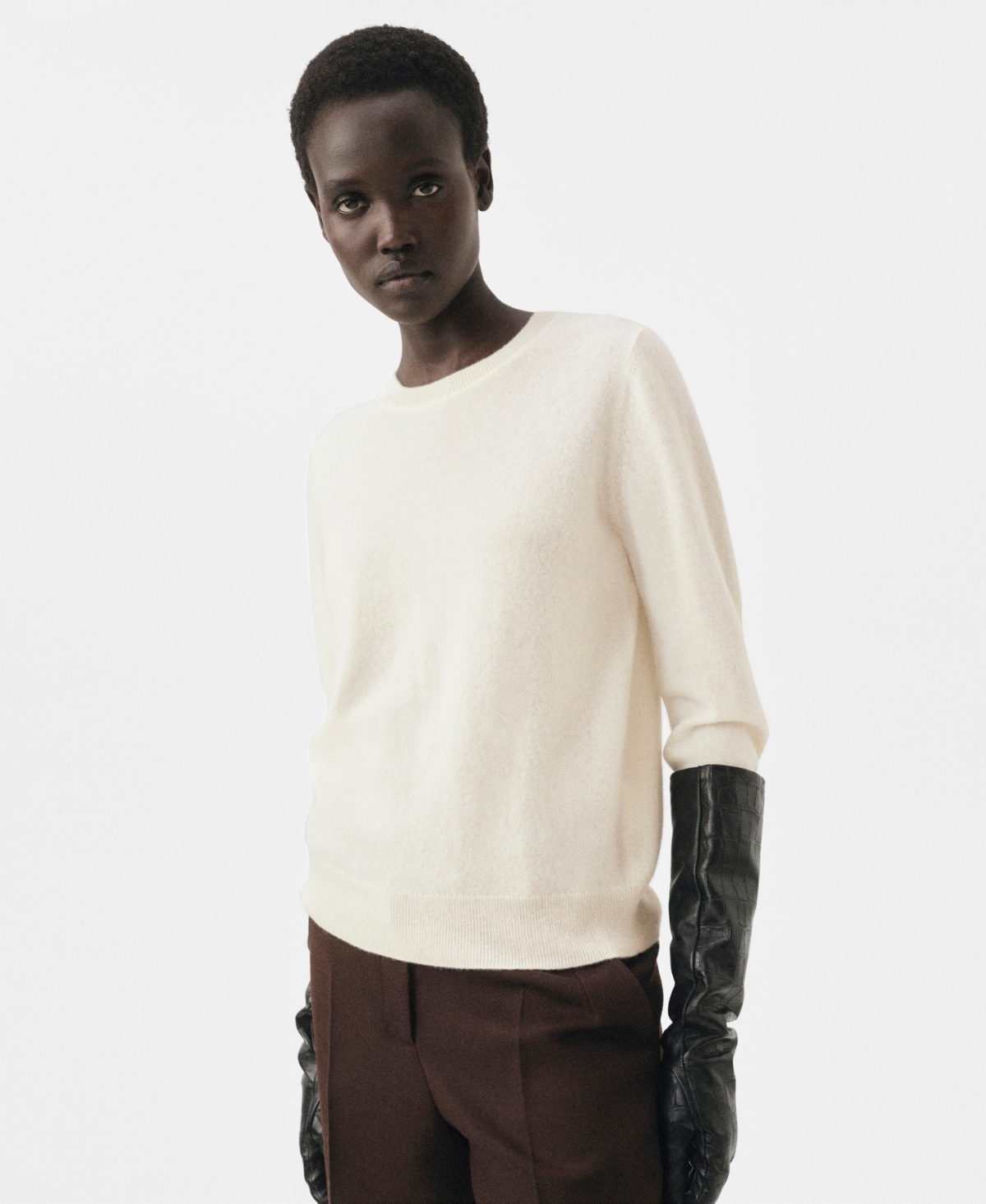 Click here for Mango Womens Cashmere Sweater - Ecru prices