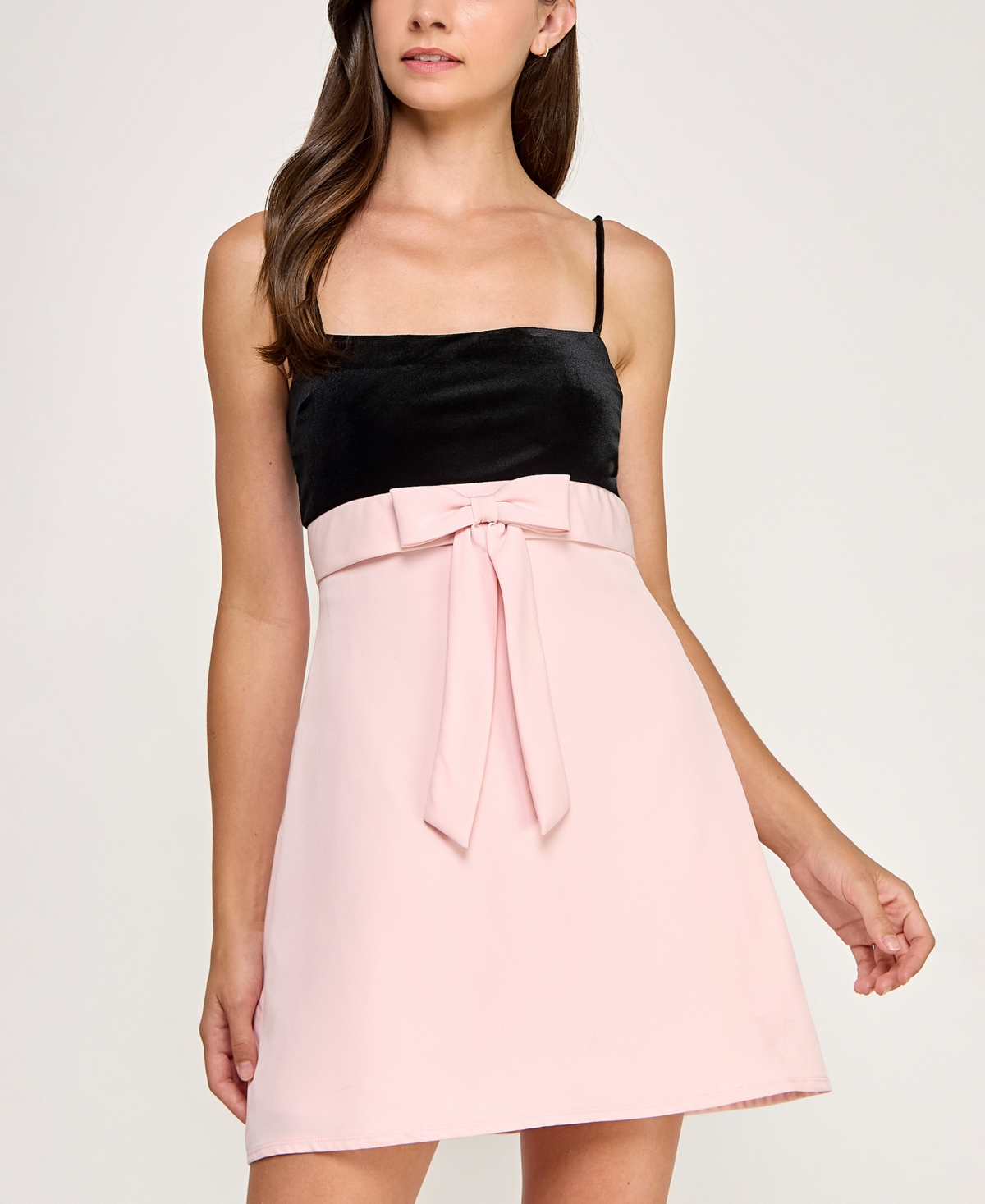 Click here for Seni & Cade Juniors Bow Detail A-Line Dress - Blac... prices