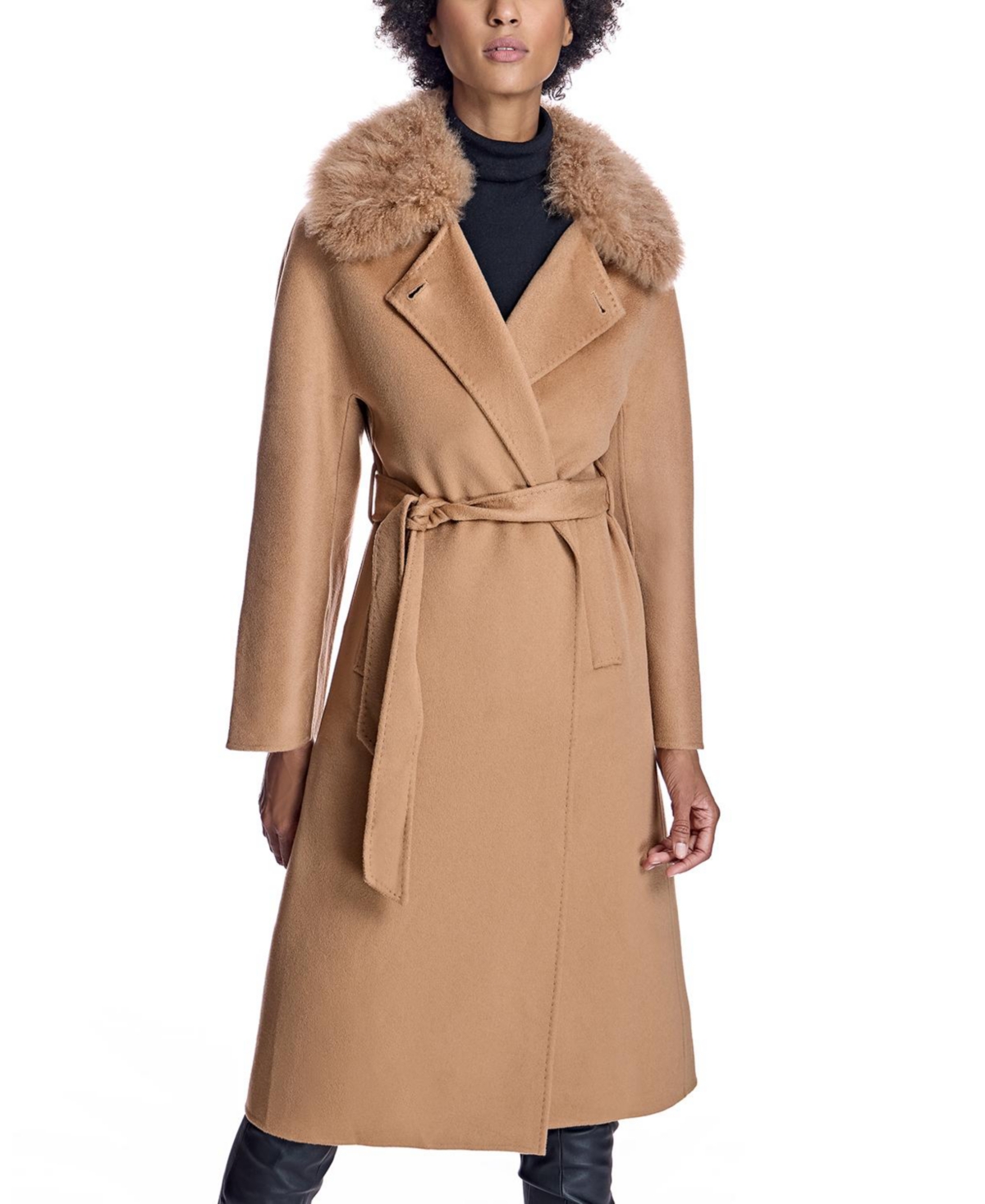 Click here for Julia & Stella by Maximilian Womens Fur-Trimmed Ca... prices