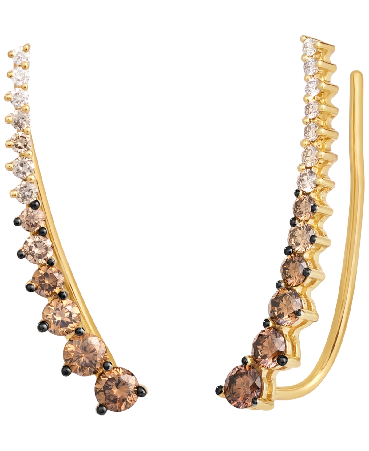Click here for Le Vian Chocolate Ombre Diamond Ear Climbers (7/8... prices