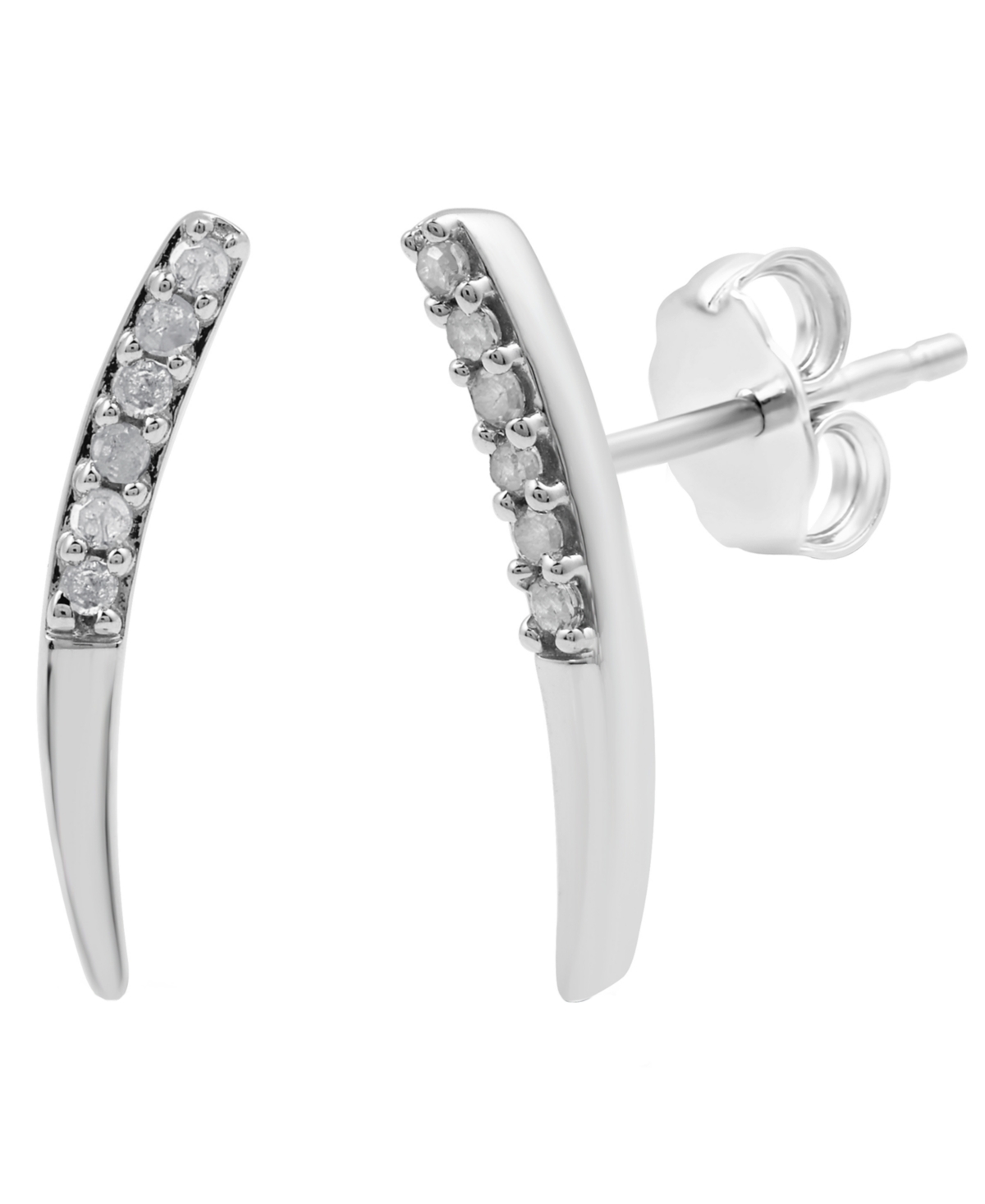 Click here for Macys Diamond Curve Earrings (1/10 ct. t.w.) in St... prices