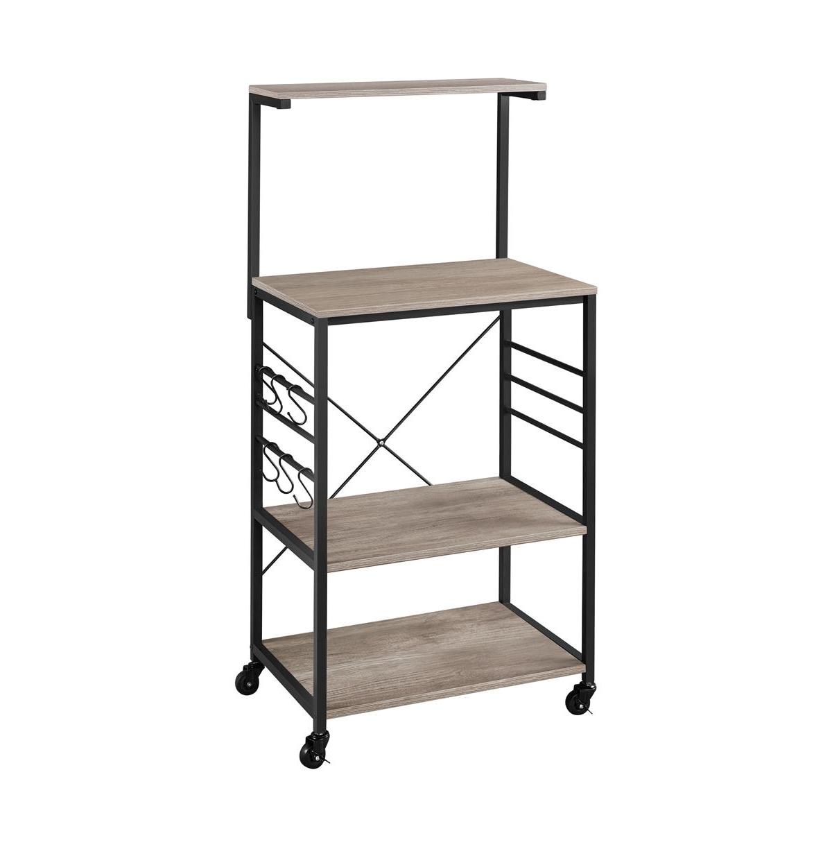 Click here for Kitchen Bakers Rack on Wheels Rustic Brown - Grey prices