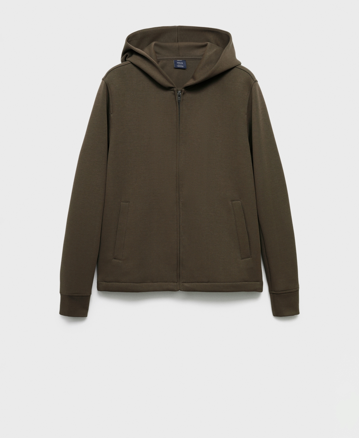 Click here for Mango Mens Zip-Up Hoodie - Olive Green prices