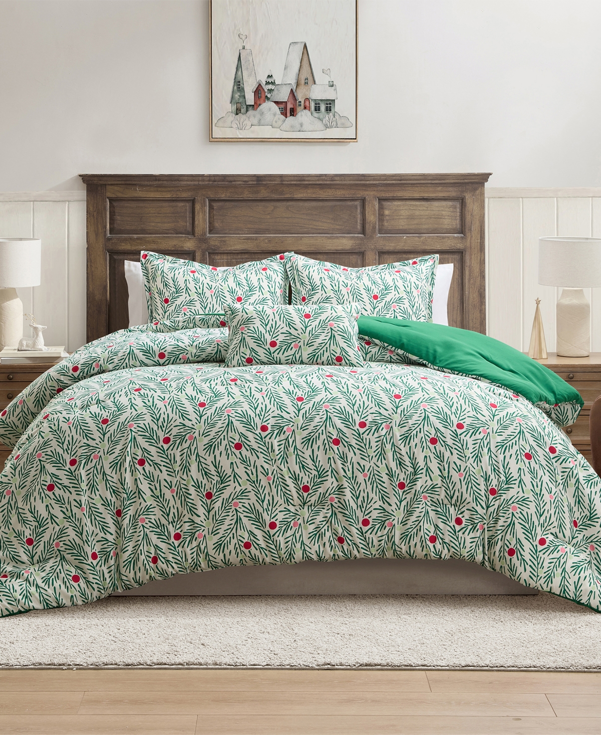 Click here for Hallmark Green Branches Holiday 4-Pc. Comforter Se... prices
