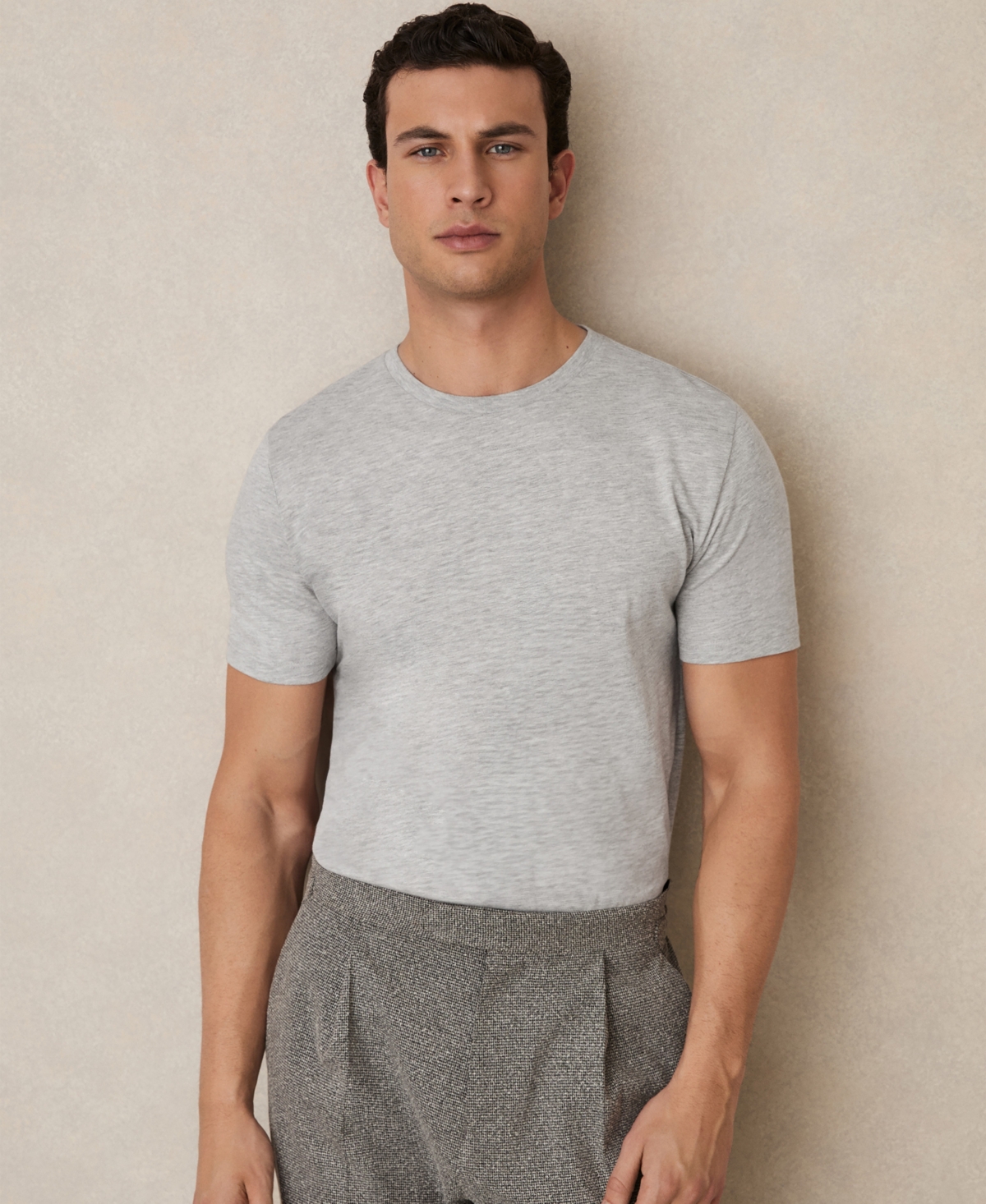 Click here for Reiss Mens Cotton Crew Neck T-Shirt - Gray Marl prices