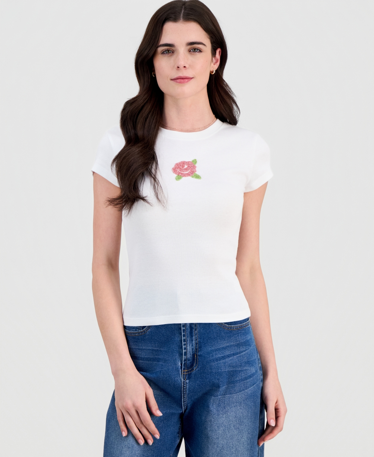 Click here for Sincerely Jules Juniors Beaded Crewneck T-Shirt -... prices