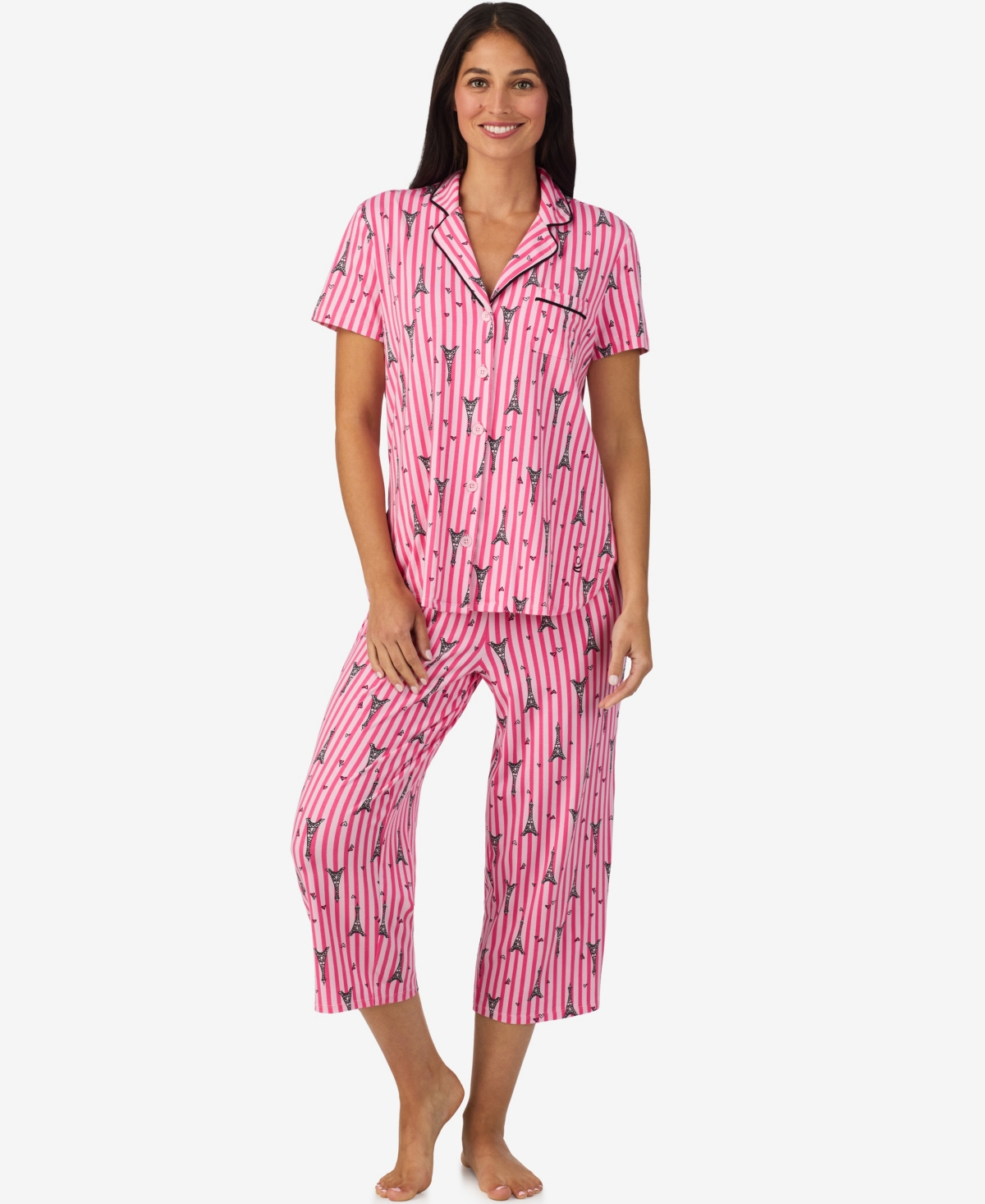 Click here for Cuddl Duds Womens Short Sleeve Notch Collar Pj Set... prices