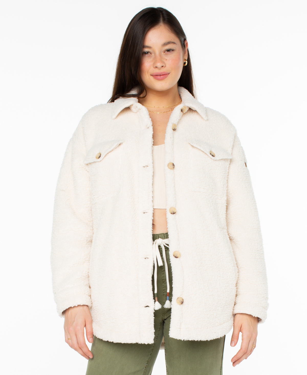 Click here for Roxy Womens Overlander Solid Button-Up Jacket - Pa... prices