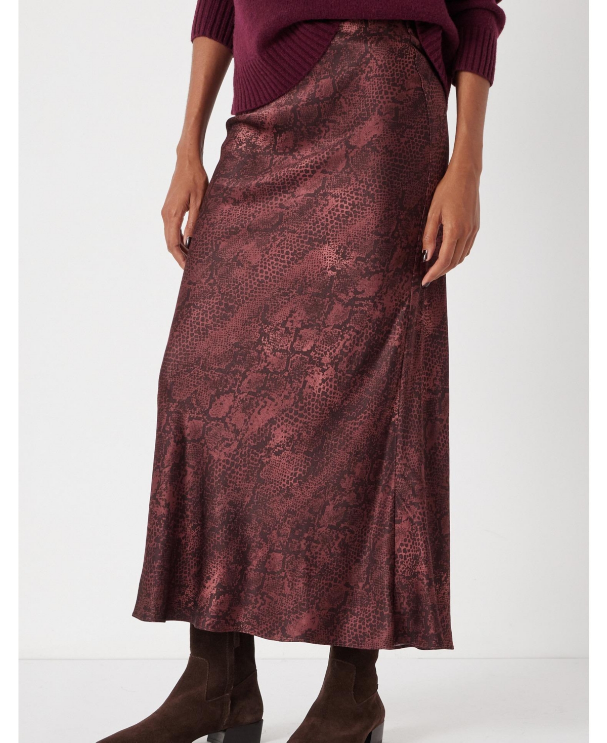 Click here for Hush Womens Simone Slinky Skirt - Snake print brow... prices