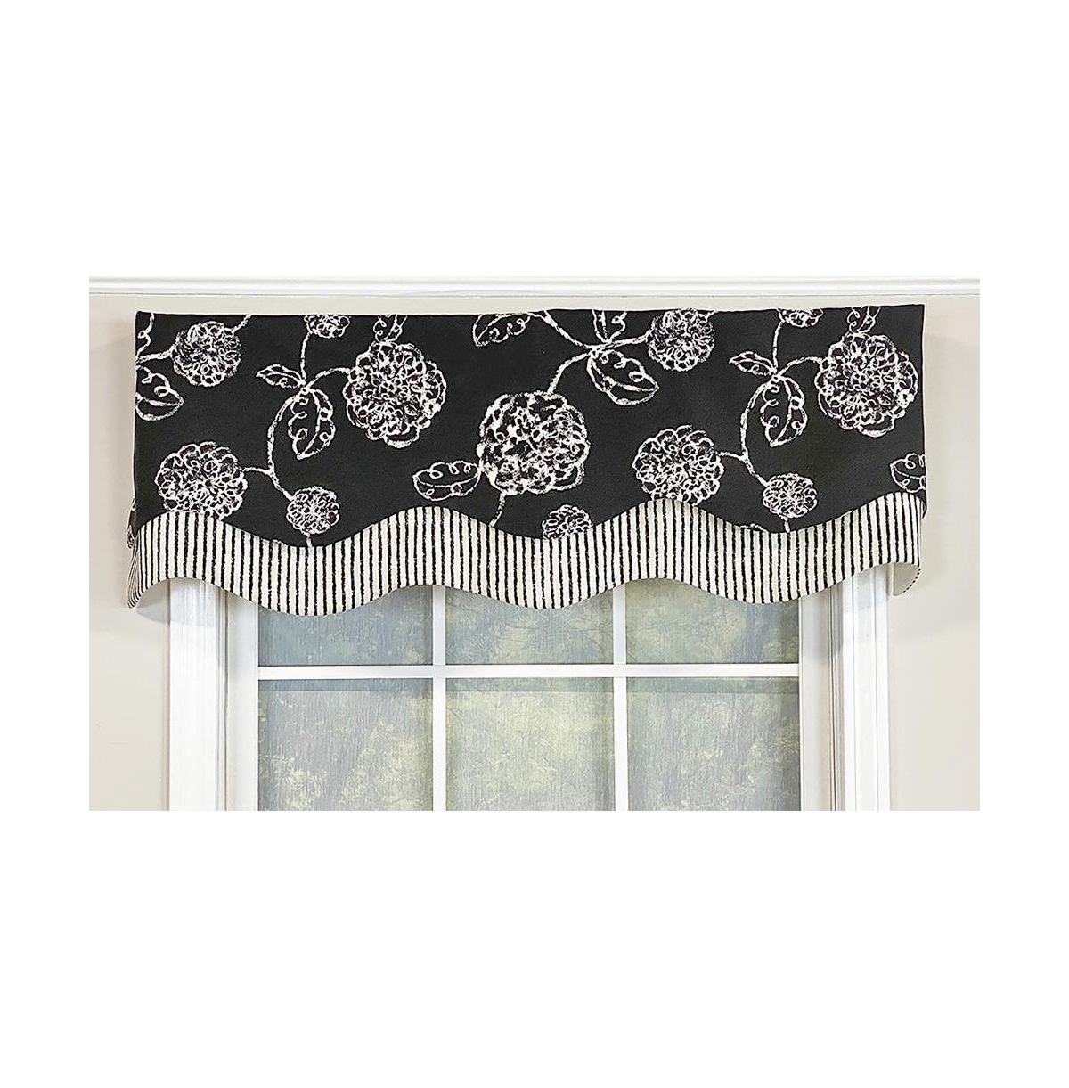 Click here for Rlf Home Pouf Floral Glory Valance Black. 3 Rod Po... prices