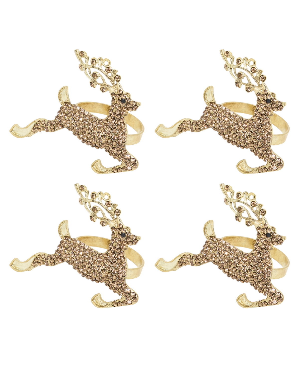 Click here for Saro Lifestyle Beaded Reindeer Napkin Ring  Set of... prices