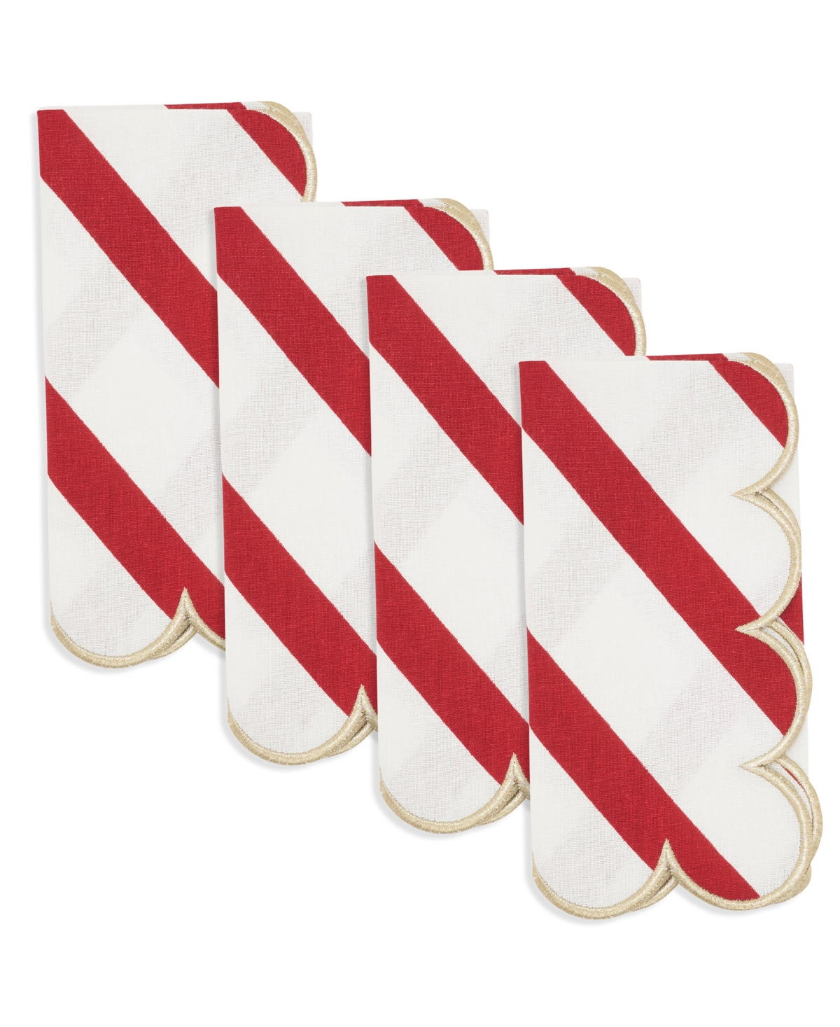 Click here for Saro Lifestyle Scalloped Napkin  Set of 4 - Gold prices