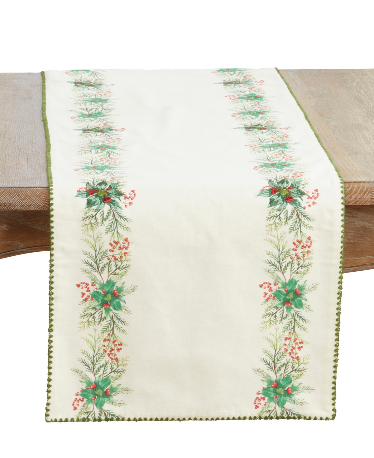 Click here for Saro Lifestyle Holly Table Runner  16 x 72 - Green prices
