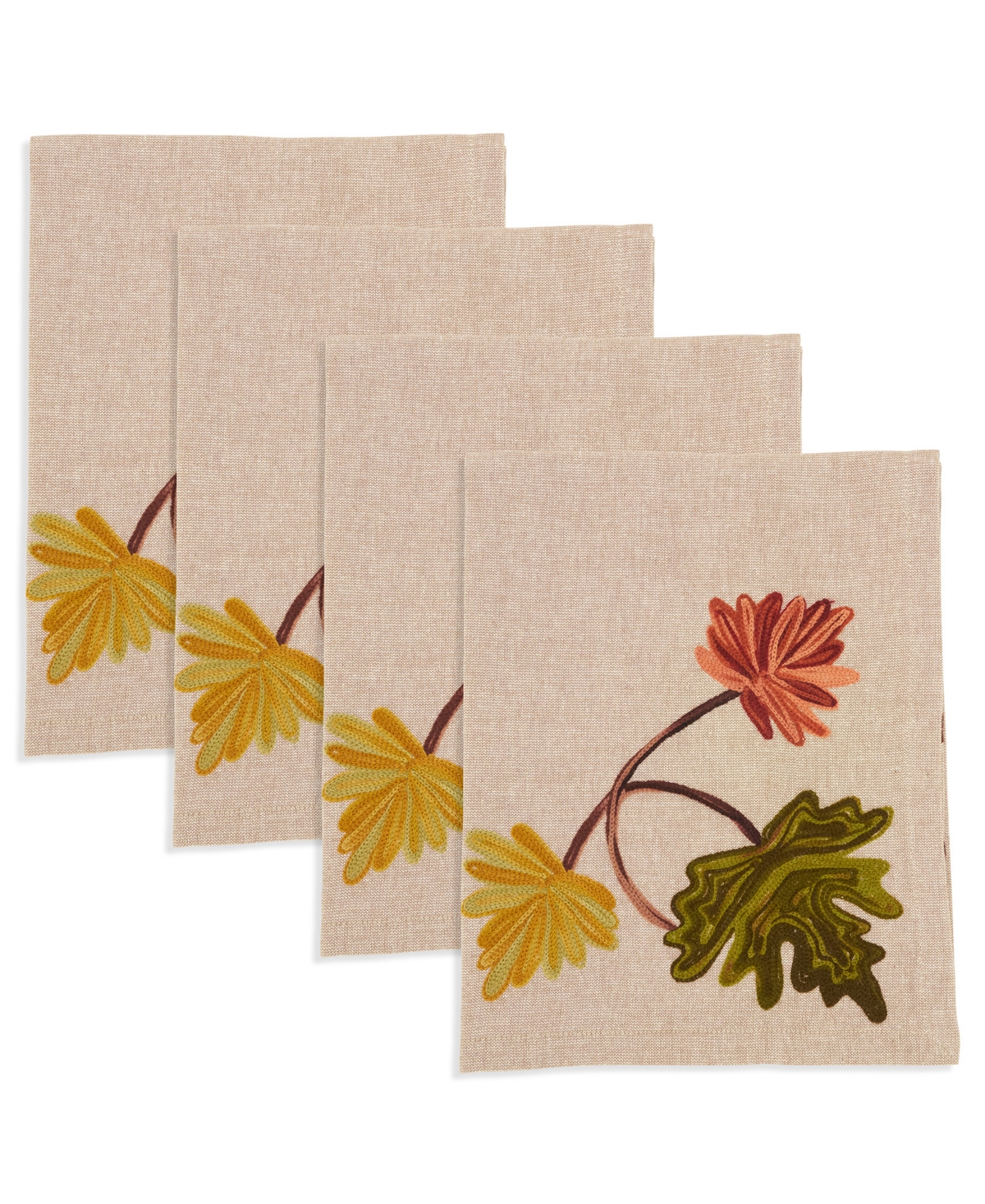 Click here for Saro Lifestyle Golden Grove Leaf Napkin  Set of 4... prices