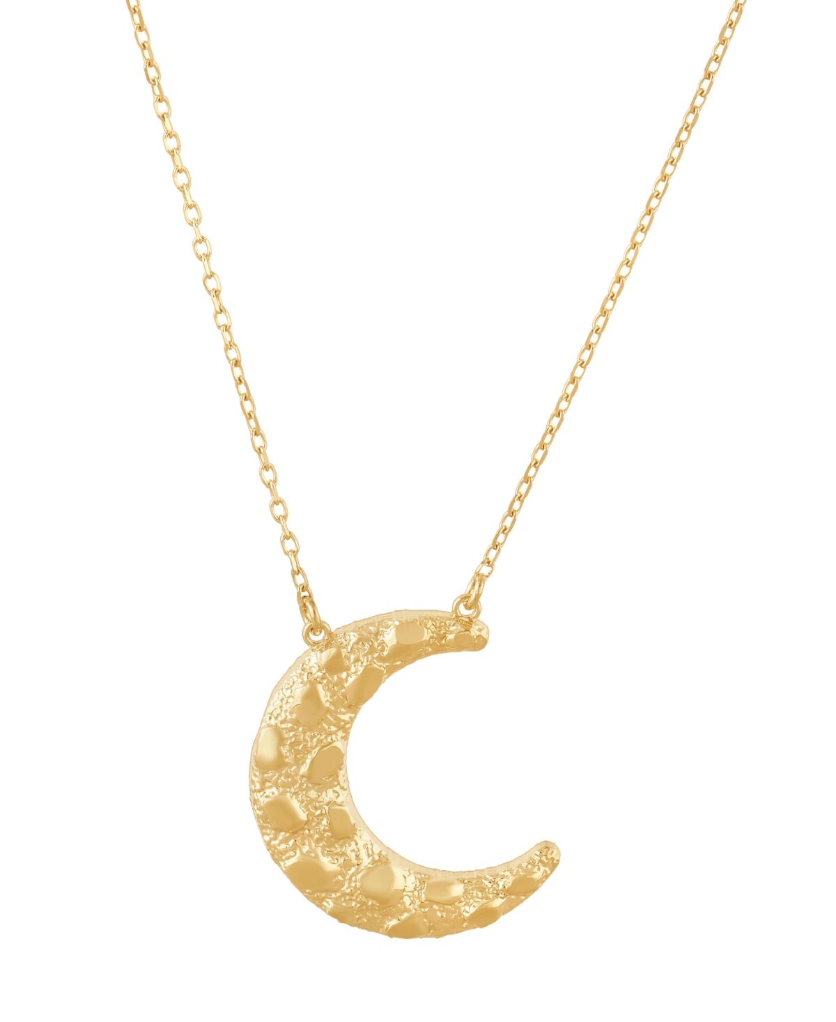 Click here for Macys Polished Nugget Moon Pendant Necklace in 10k... prices