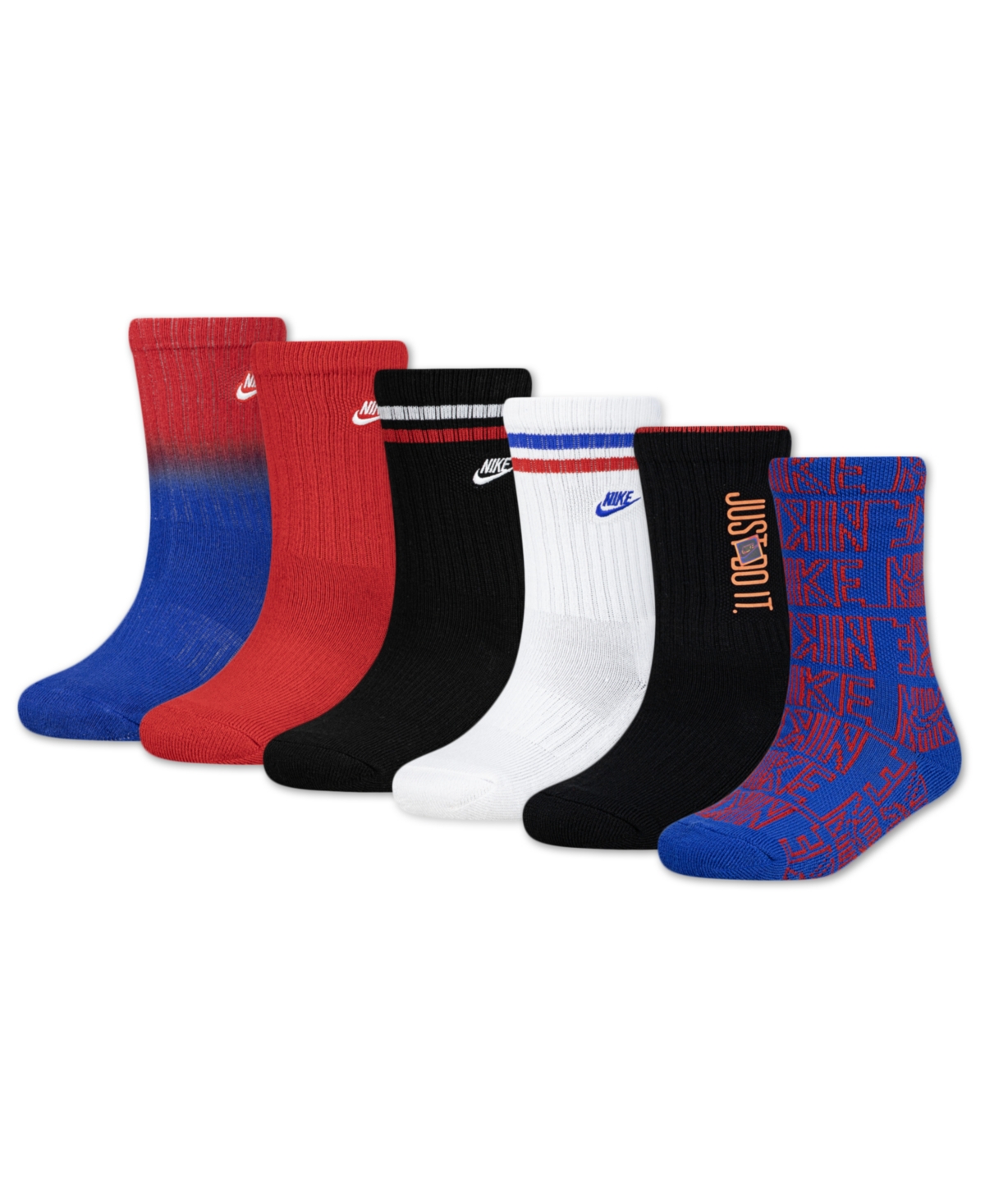 Click here for Nike Boy 4-7 Crew Socks  Pack of 6 - Game Royal/Re... prices