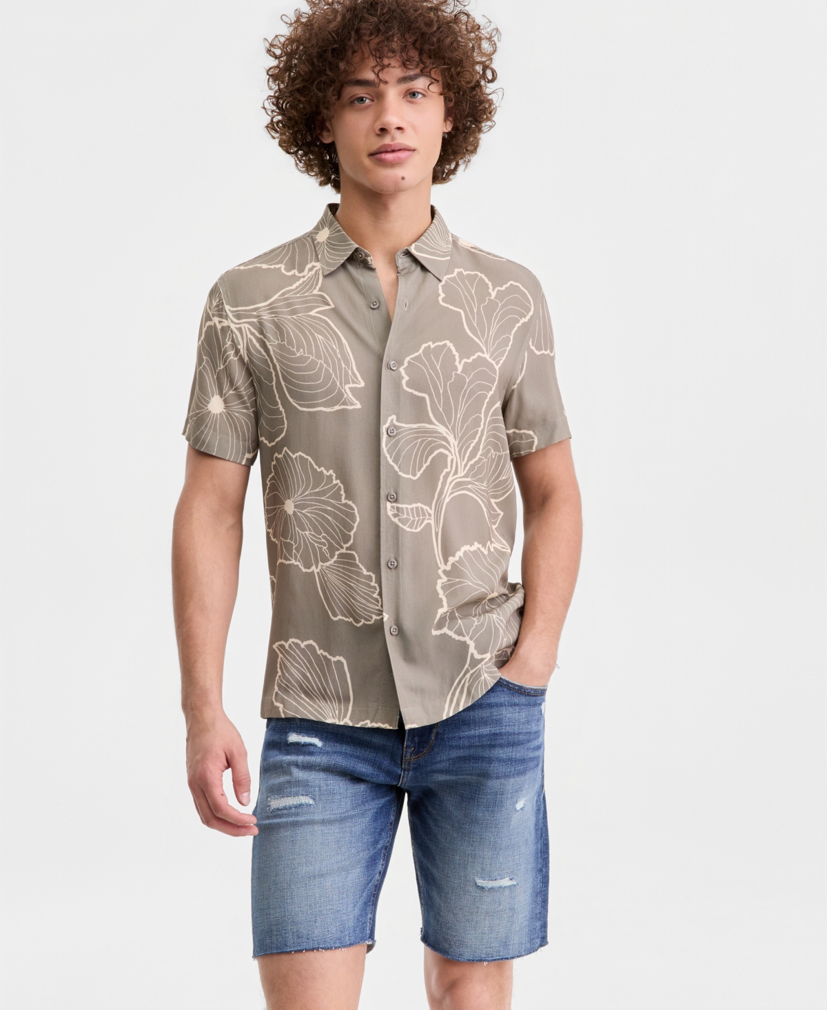 Click here for Guess Mens Floral Short-Sleeved Button-Up Shirt -... prices