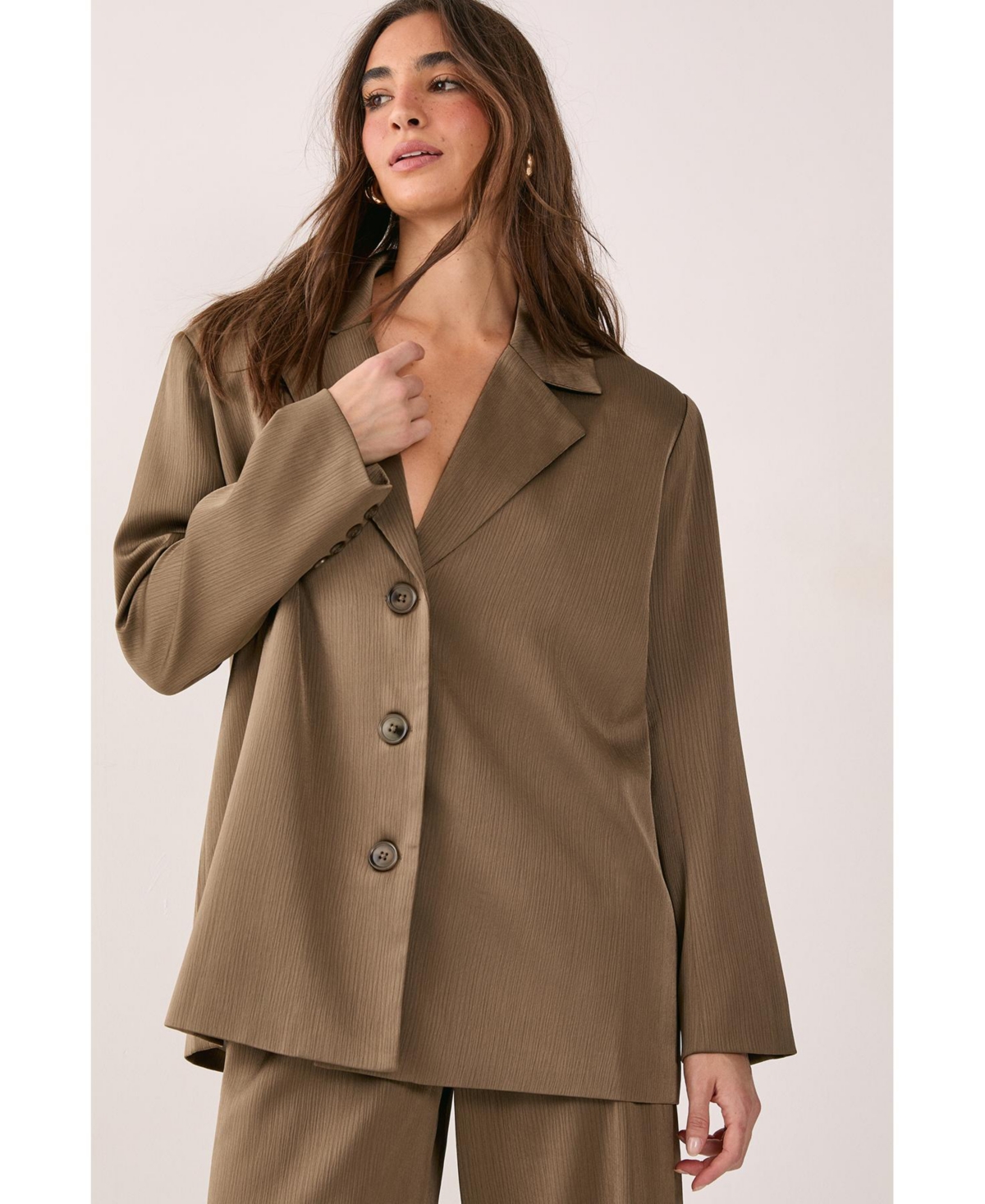 Click here for Nasty Gal Womens Satin Pleated Oversized Blazer -... prices