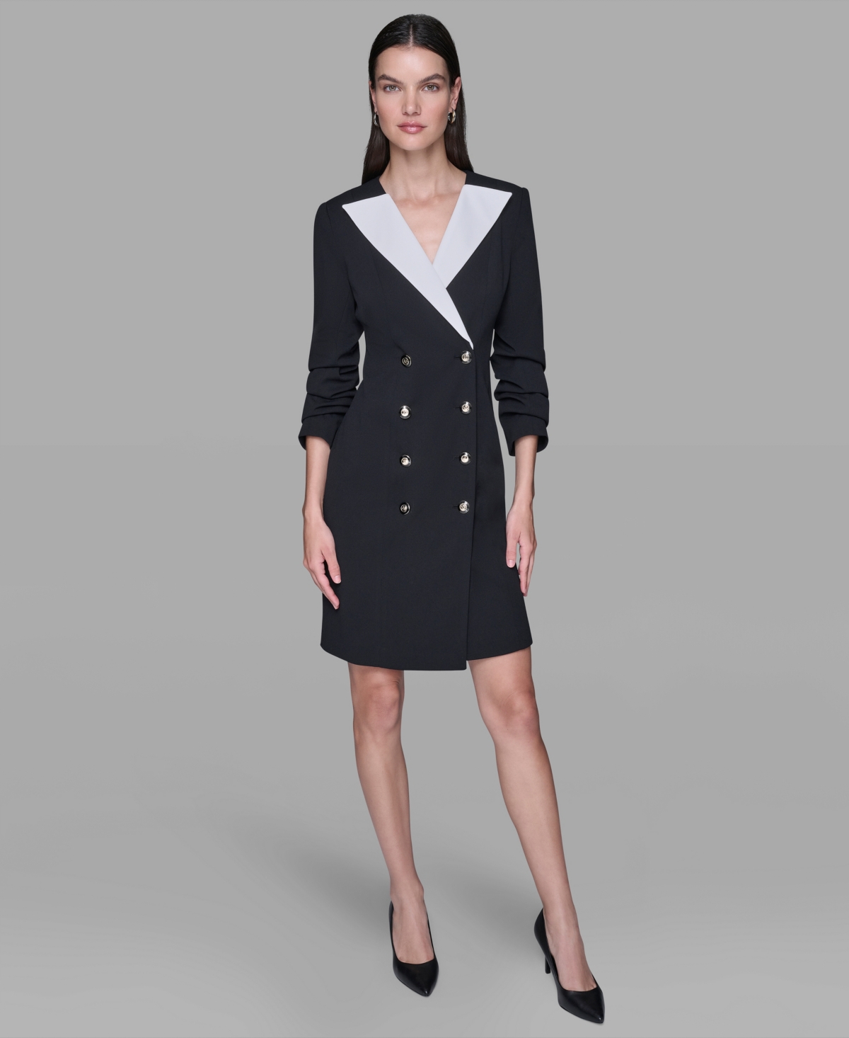 Click here for Karl Lagerfeld Paris Womens Double-Breasted Blazer... prices