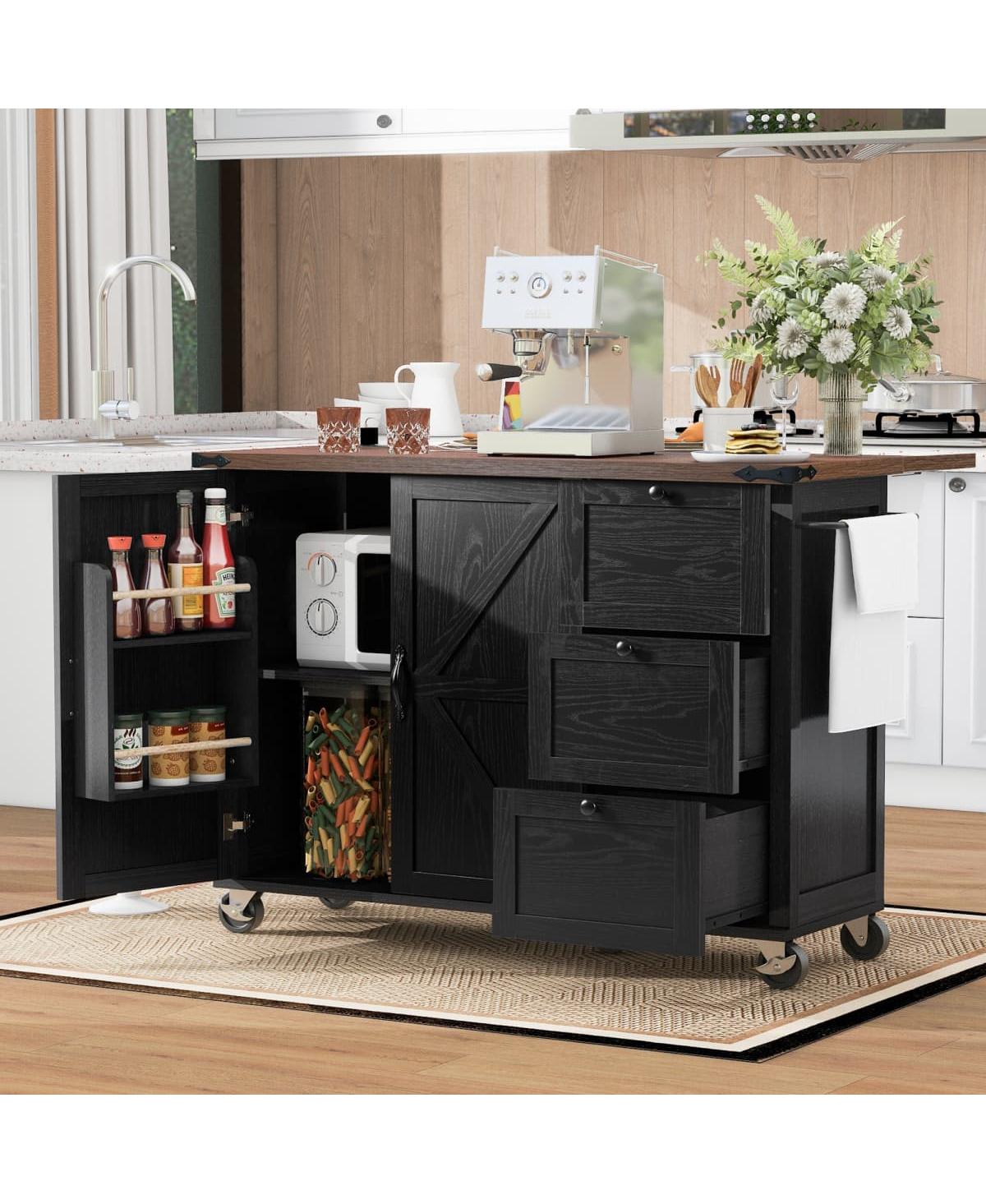 Click here for Kitchen Island with Power Outlet & Drop Leaf  47.2... prices