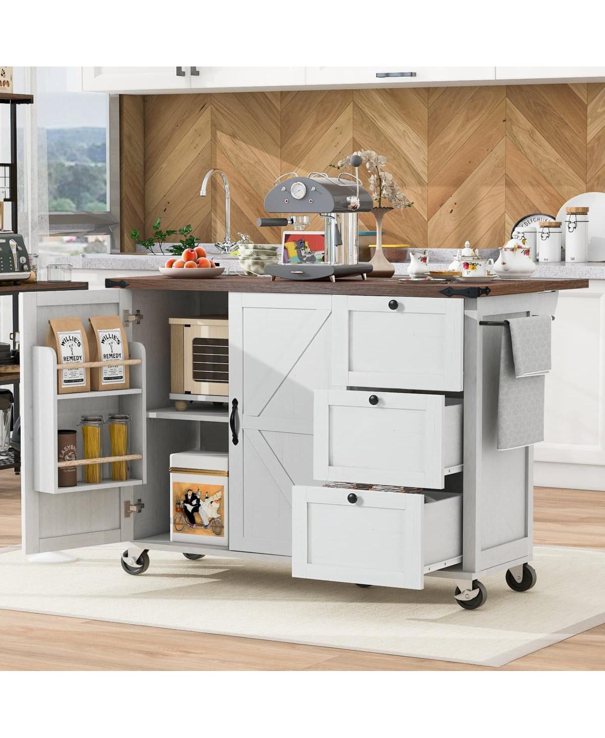Click here for Kitchen Island with Power Outlet & Drop Leaf  47.2... prices
