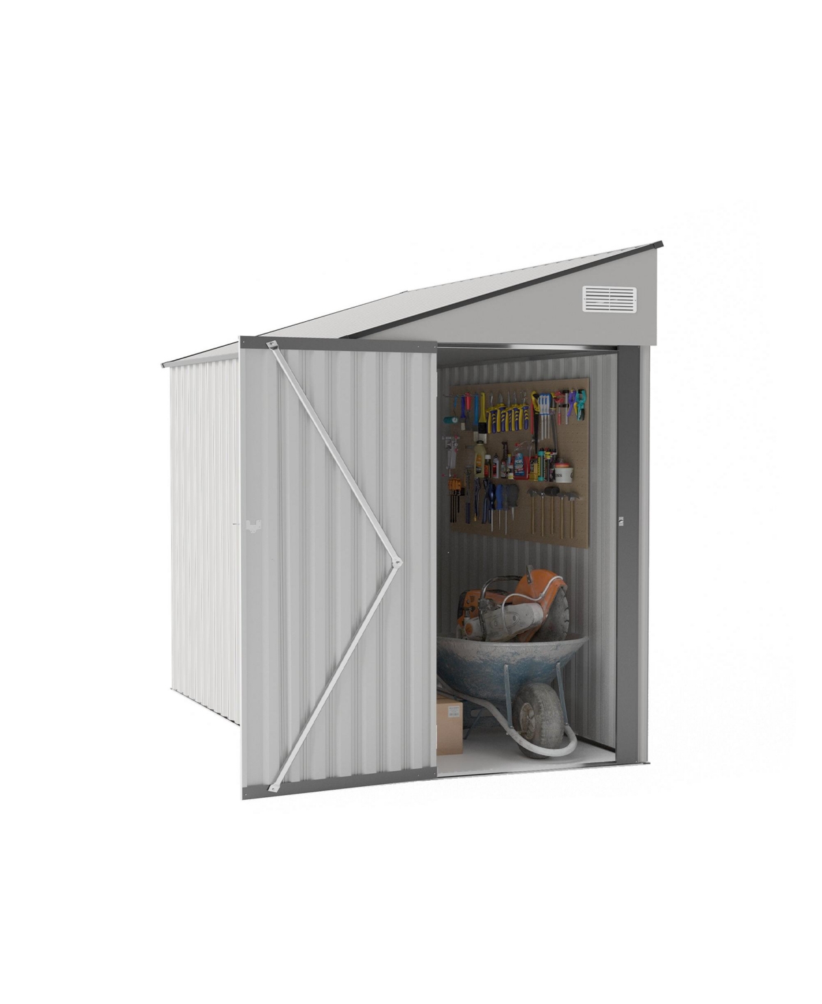Click here for Mondawe 4x8 Ft Metal Storage Shed with Hinged Door... prices
