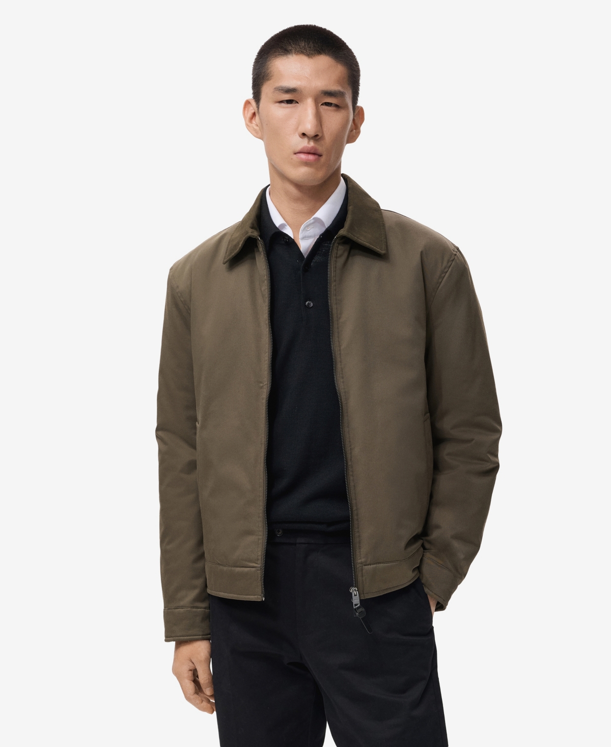 Click here for Mango Mens Cotton Quilted Jacket - Olive Green prices