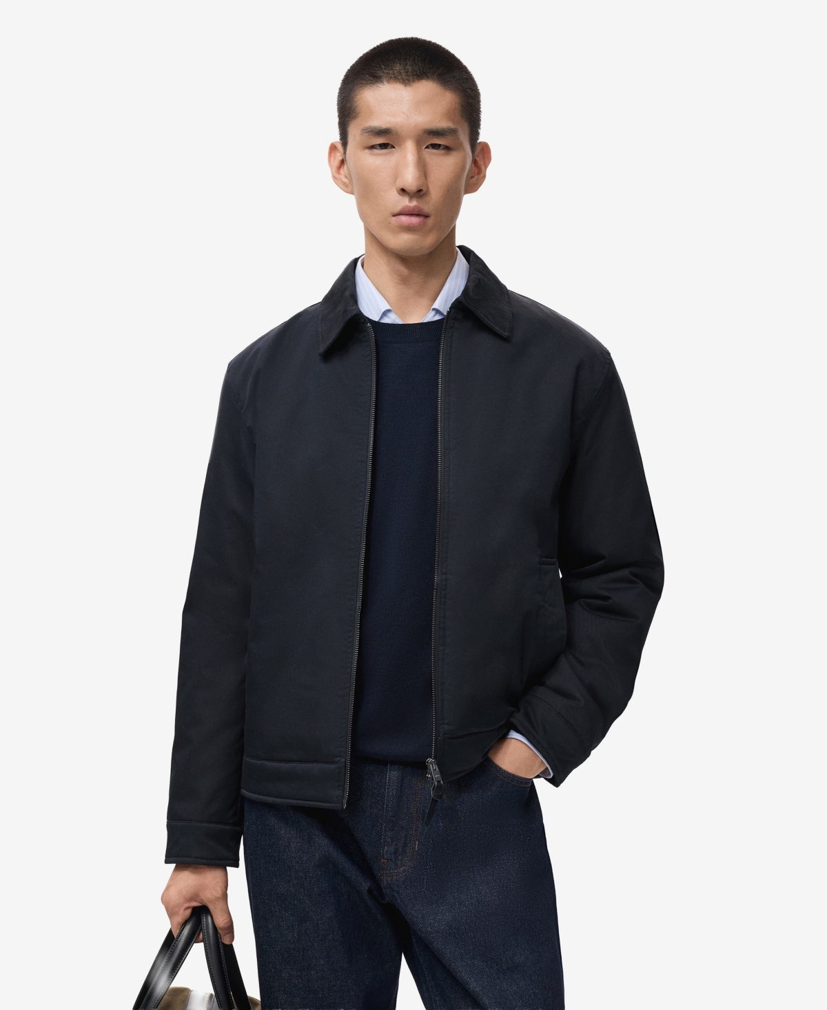 Click here for Mango Mens Cotton Quilted Jacket - Navy prices