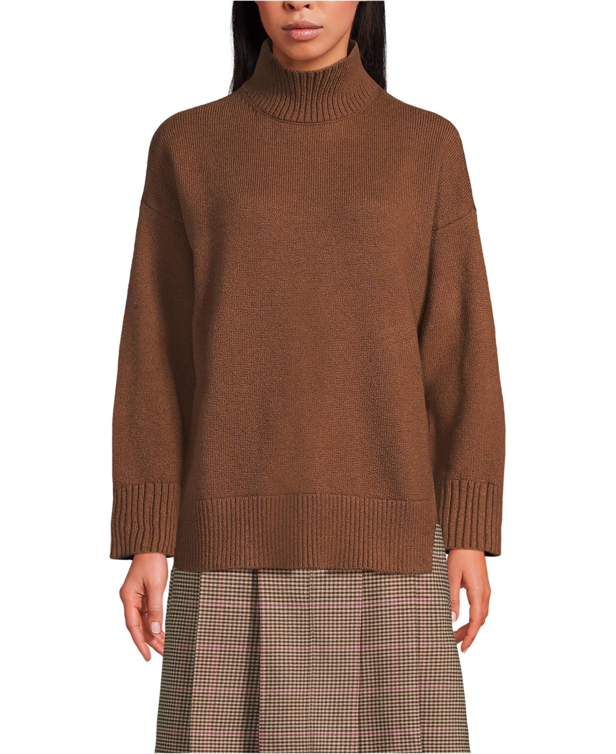 Click here for Lands End Womens Cozy Lofty Split Hem Turtleneck S... prices