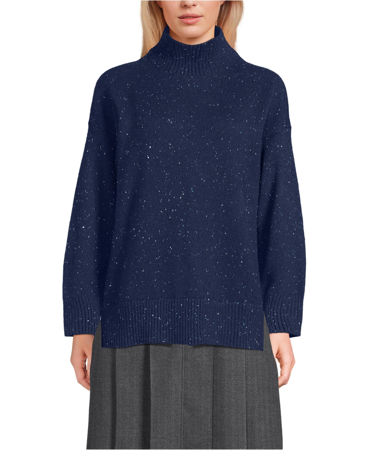 Click here for Lands End Womens Cozy Lofty Split Hem Turtleneck S... prices