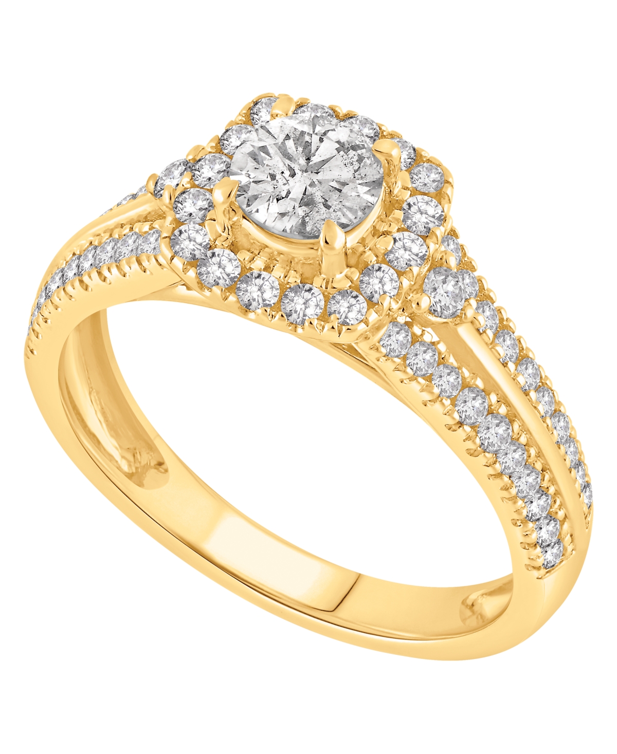 Click here for Macys Diamond Halo Engagement Ring (1 ct. t.w.) in... prices