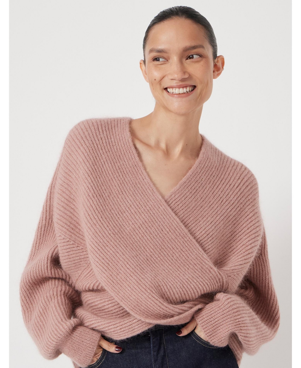 Click here for Hush Womens Emily V-Neck Puff Sleeve Top - Rosewoo... prices