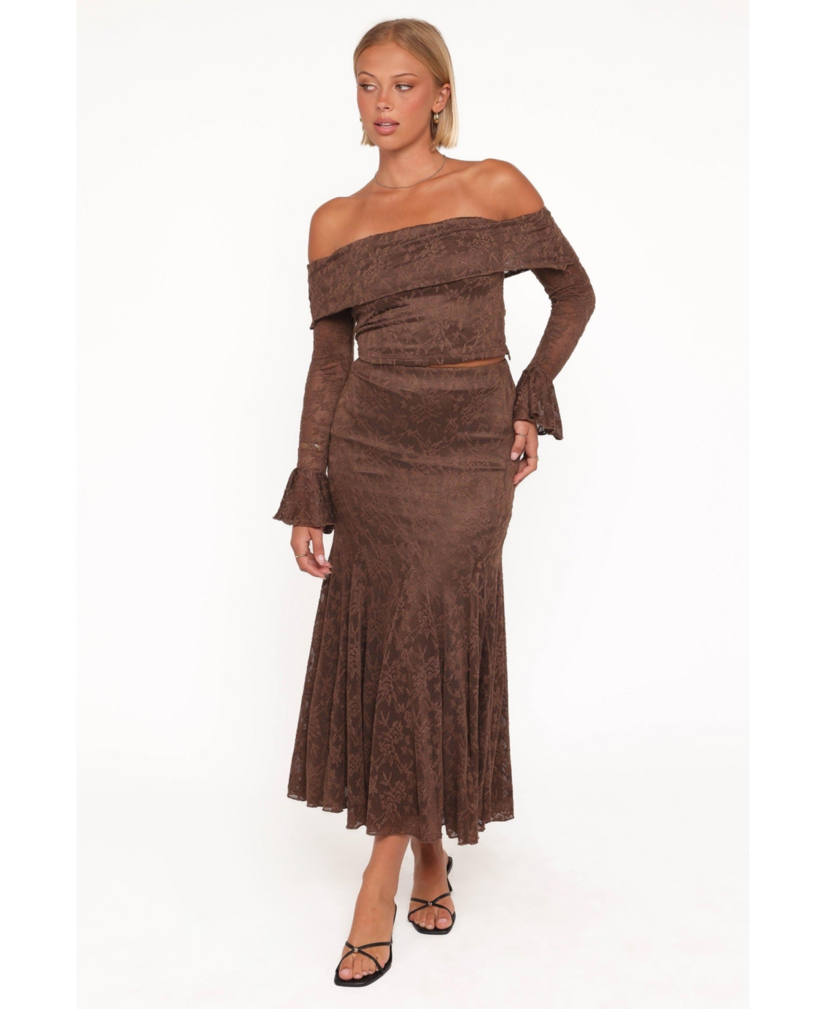 Click here for Petal and Pup Womens Bromley Lace Skirt Set - Brow... prices