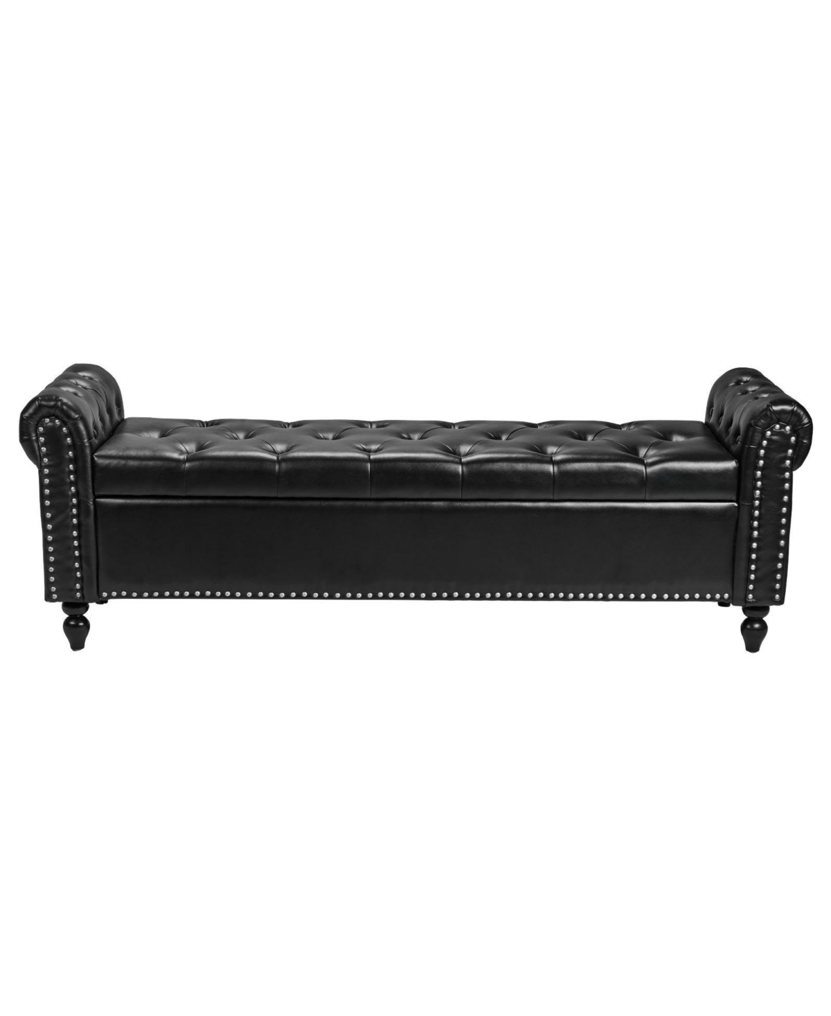 Click here for Slickblue Black Button-Tufted Storage Ottoman Benc... prices