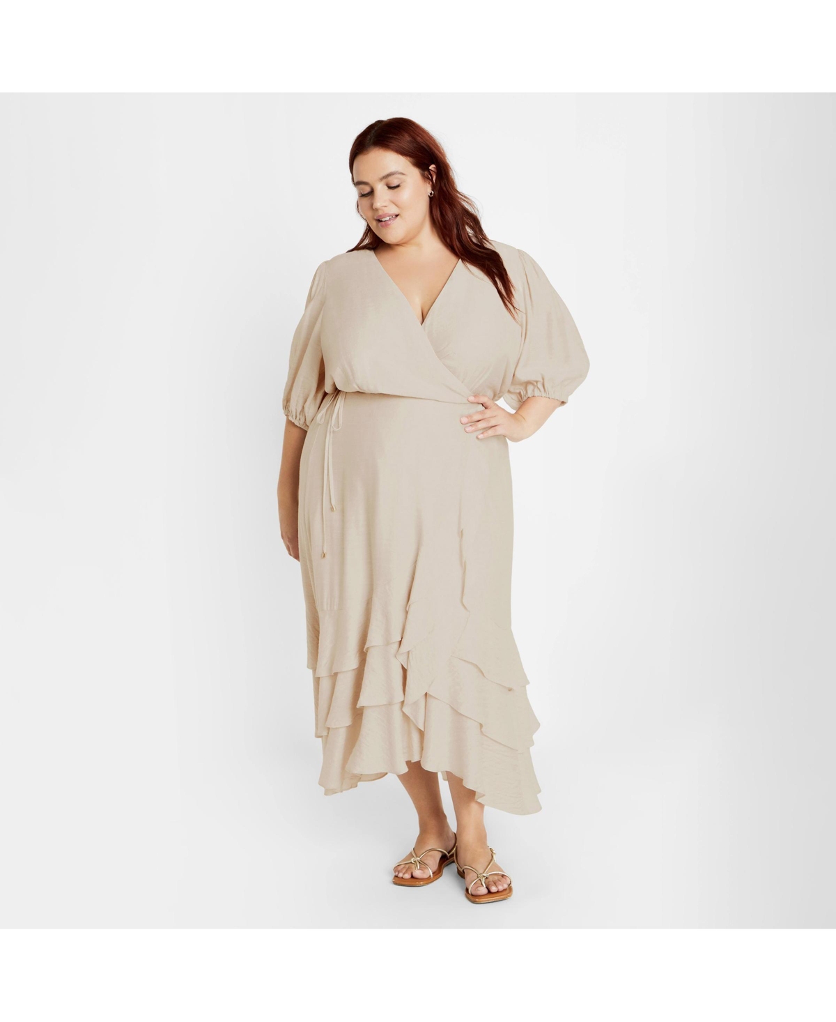 Click here for City Chic Womens Plus Size Bea Dress - Oat prices