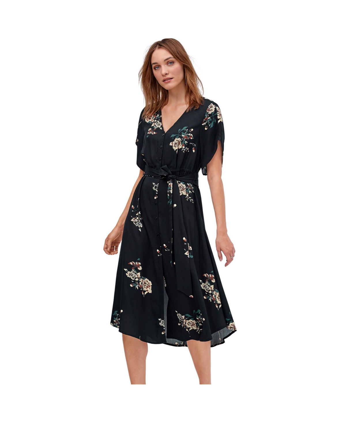 Click here for ellos Womens Keyhole-Back Button-Front Shirtdress... prices