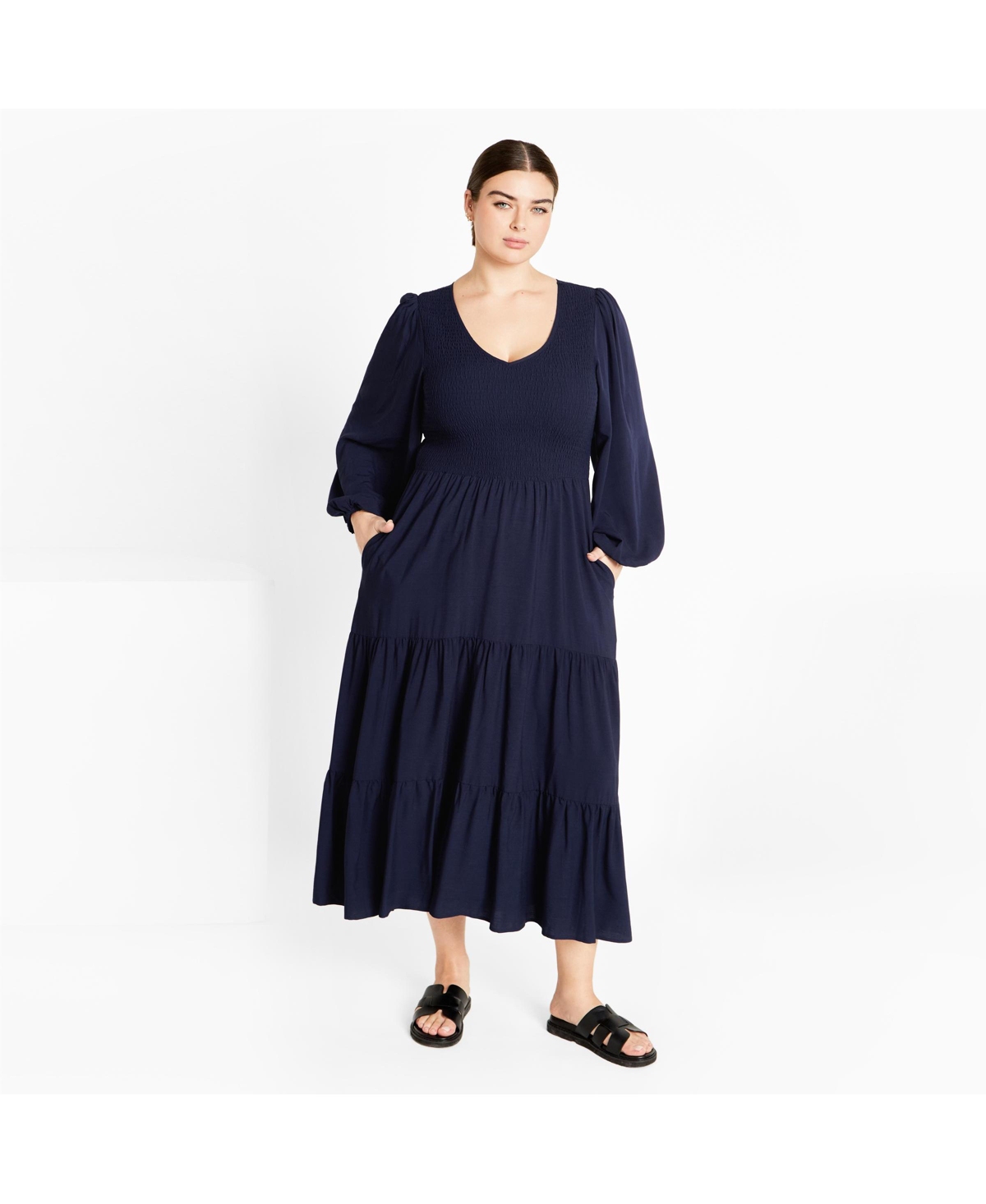 Click here for City Chic Plus Size Jayden Dress - Navy prices
