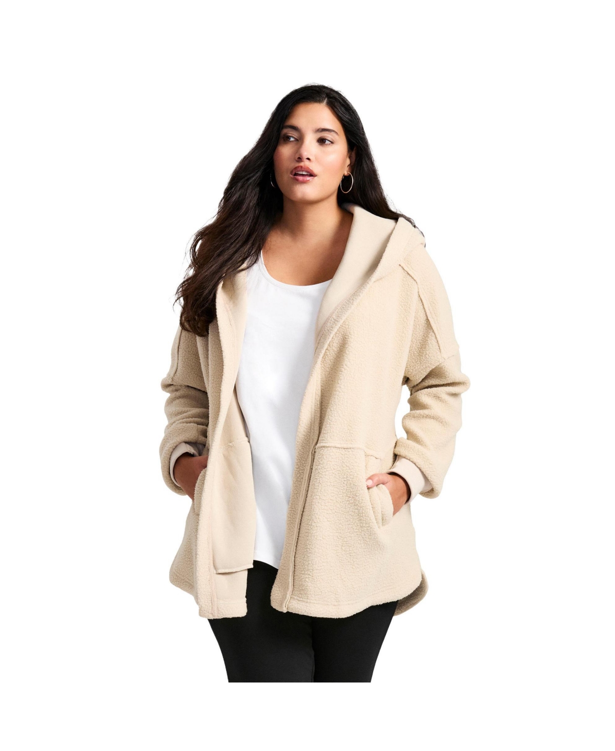 Click here for Avenue Womens Weekender Hooded Fleece Jacket - Buf... prices