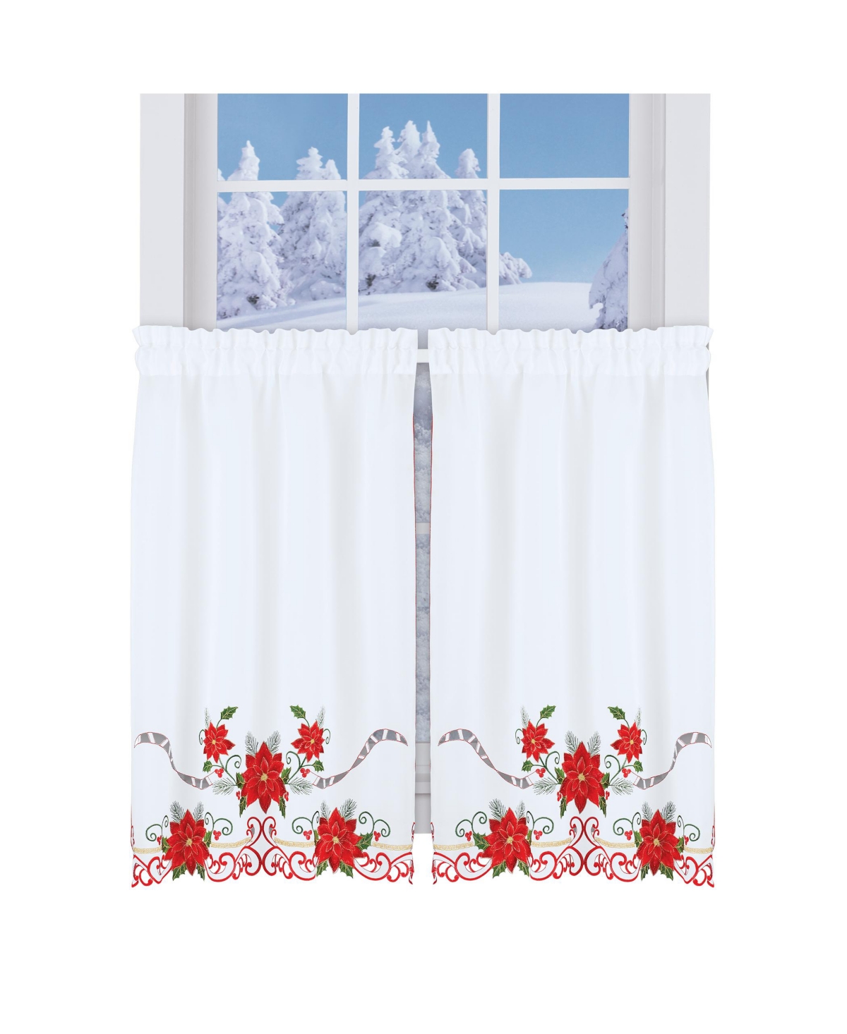 Click here for Exquisite Holiday Poinsettia Embroidered Curtains... prices