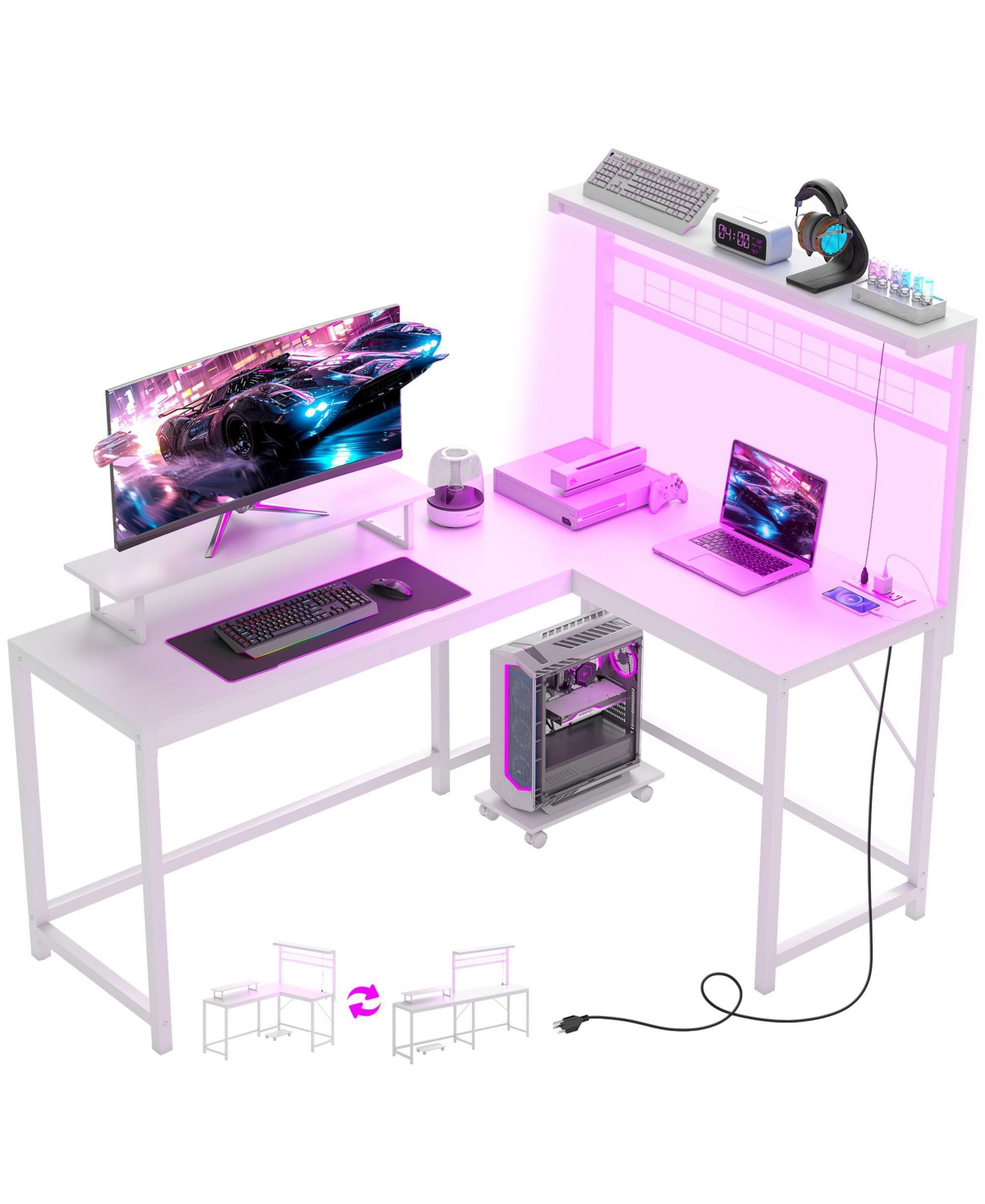 Click here for Homcom L Shaped Desk  Convertible Corner Desk for... prices