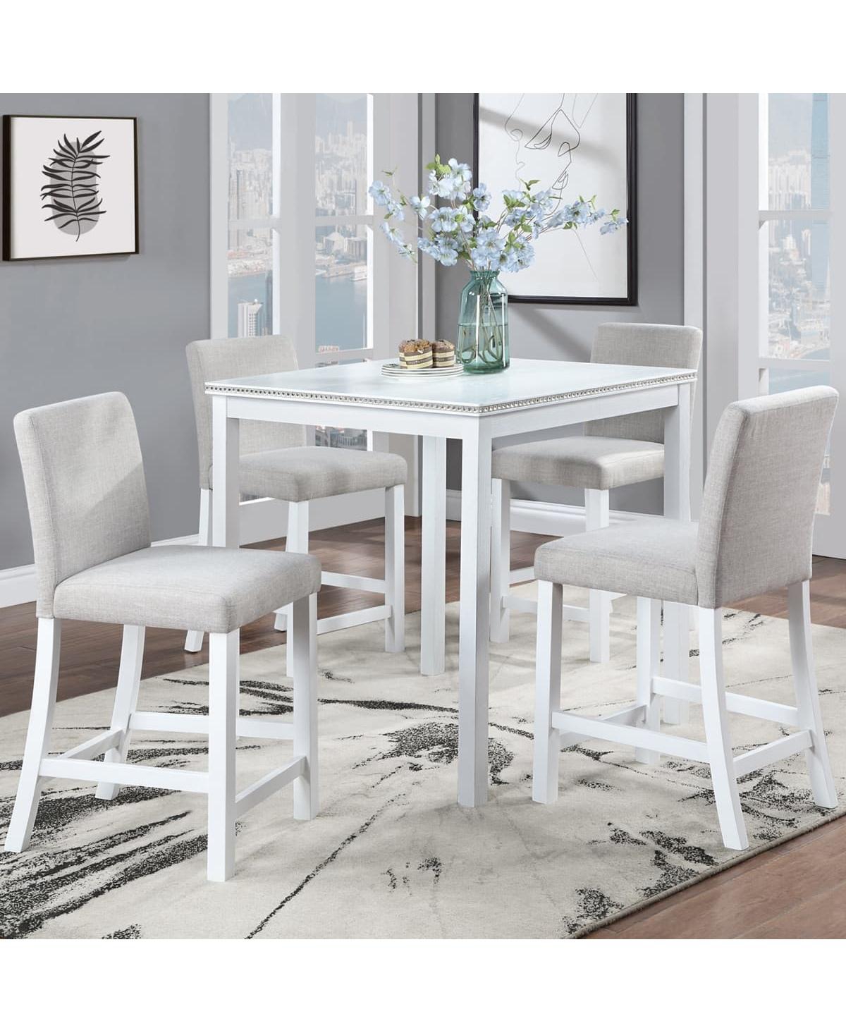 Click here for 5-Piece Counter Height Dining Set with 4 Upholster... prices