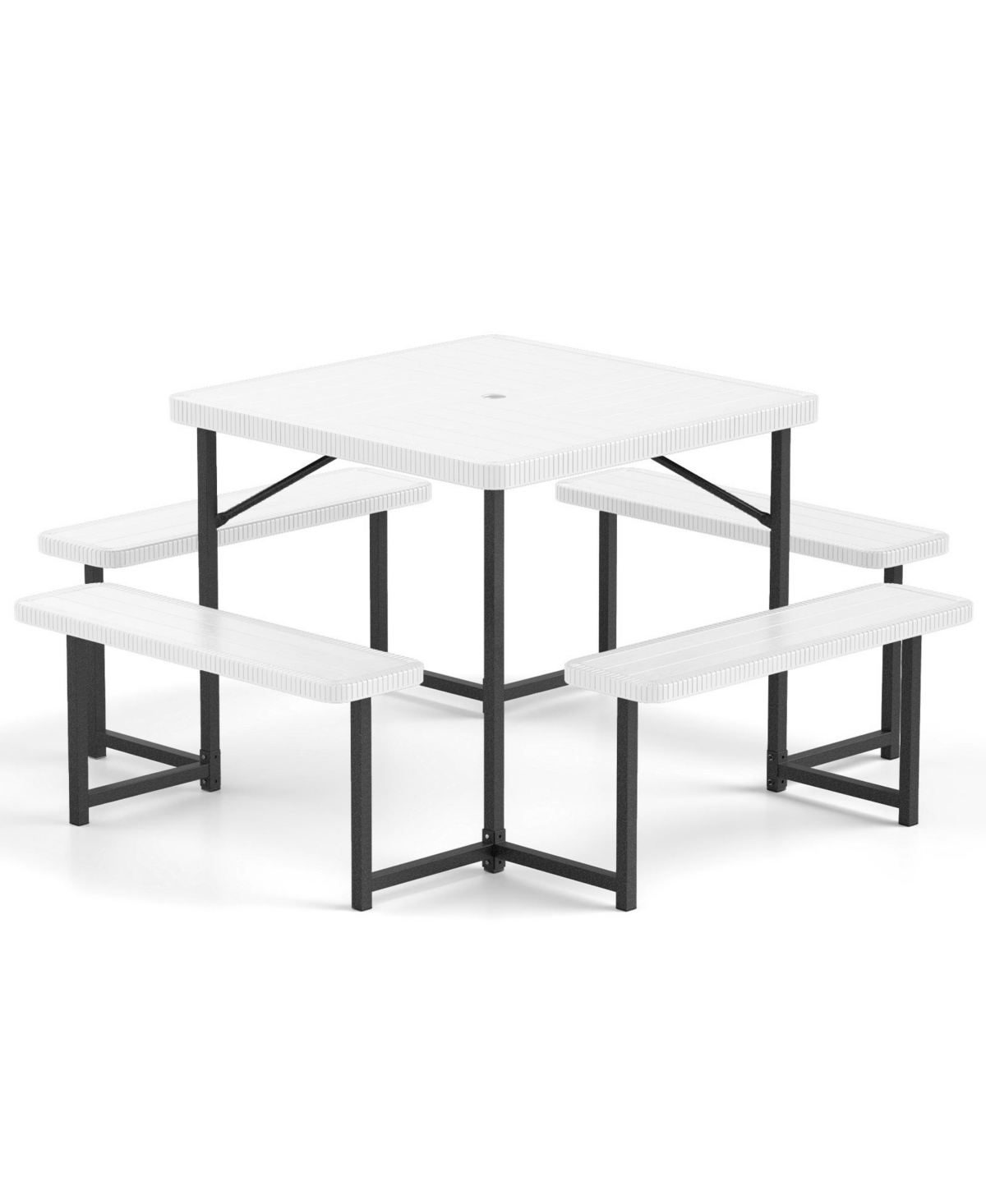 Click here for Outdoor Square Picnic Table Bench Set for 4-8 Peop... prices