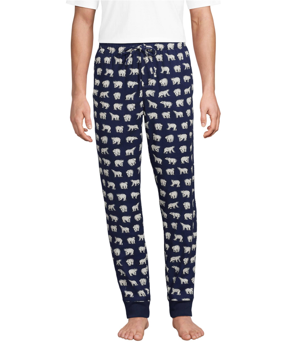 Click here for Lands End Mens Flannel Jogger Pajama Pants - Deep... prices