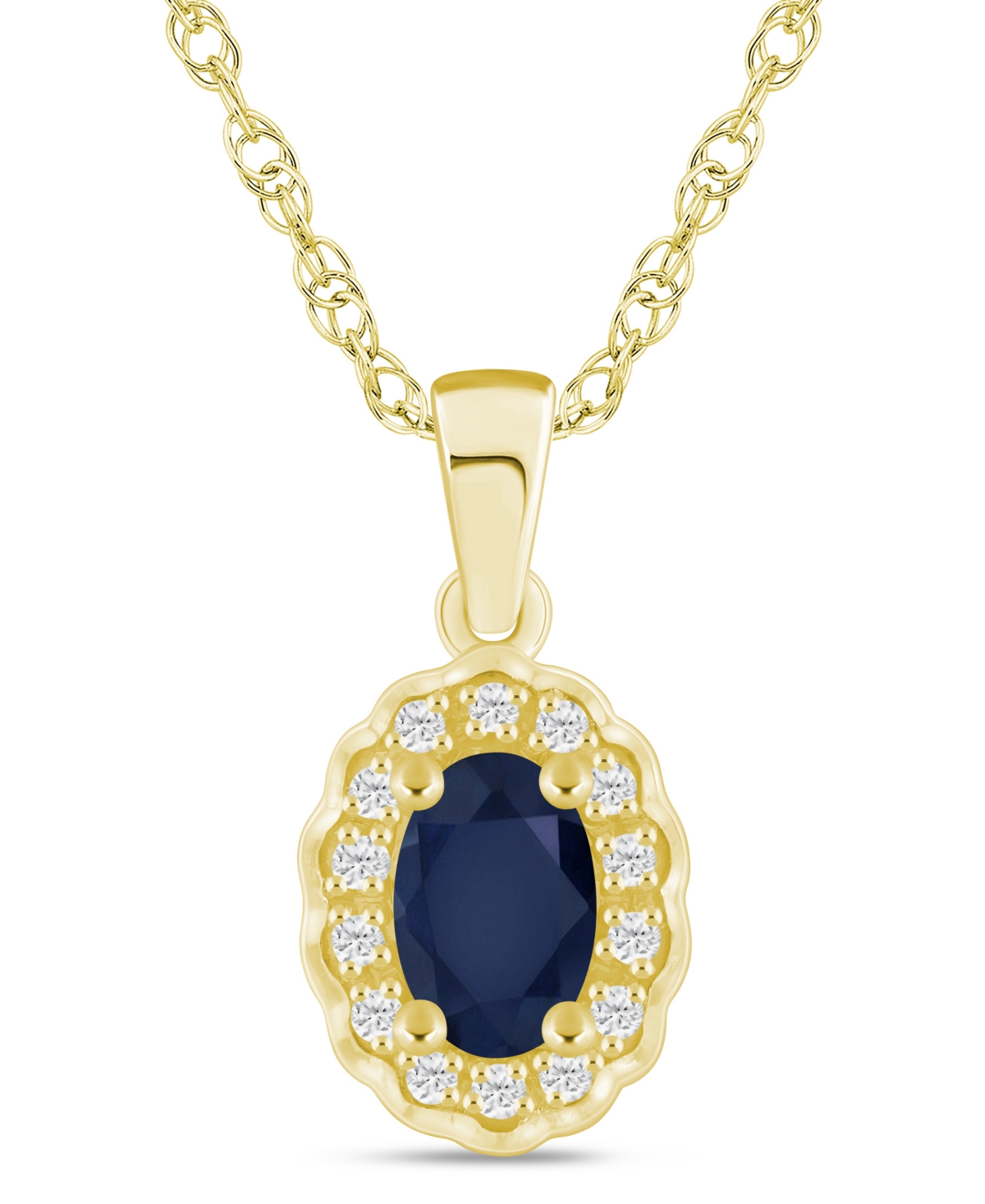 Click here for Macys Gemstone and Diamond Halo Pendant Necklace (... prices