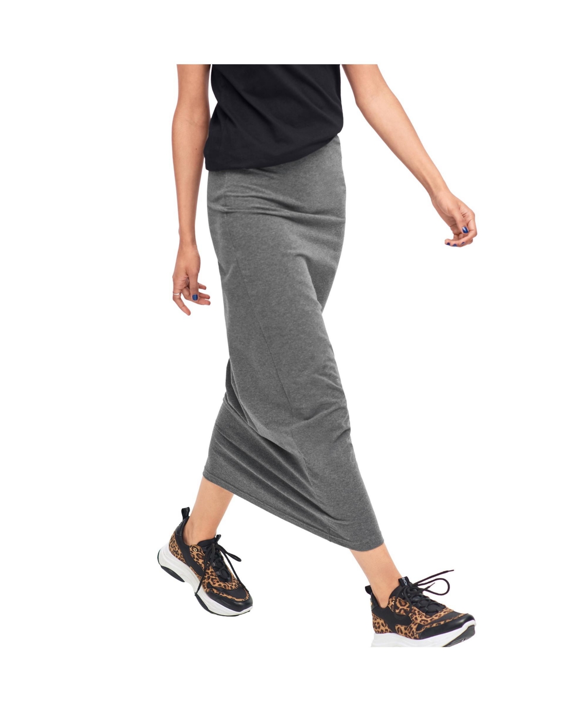 Click here for ellos Womens Knit Maxi Skirt - Medium heather grey prices