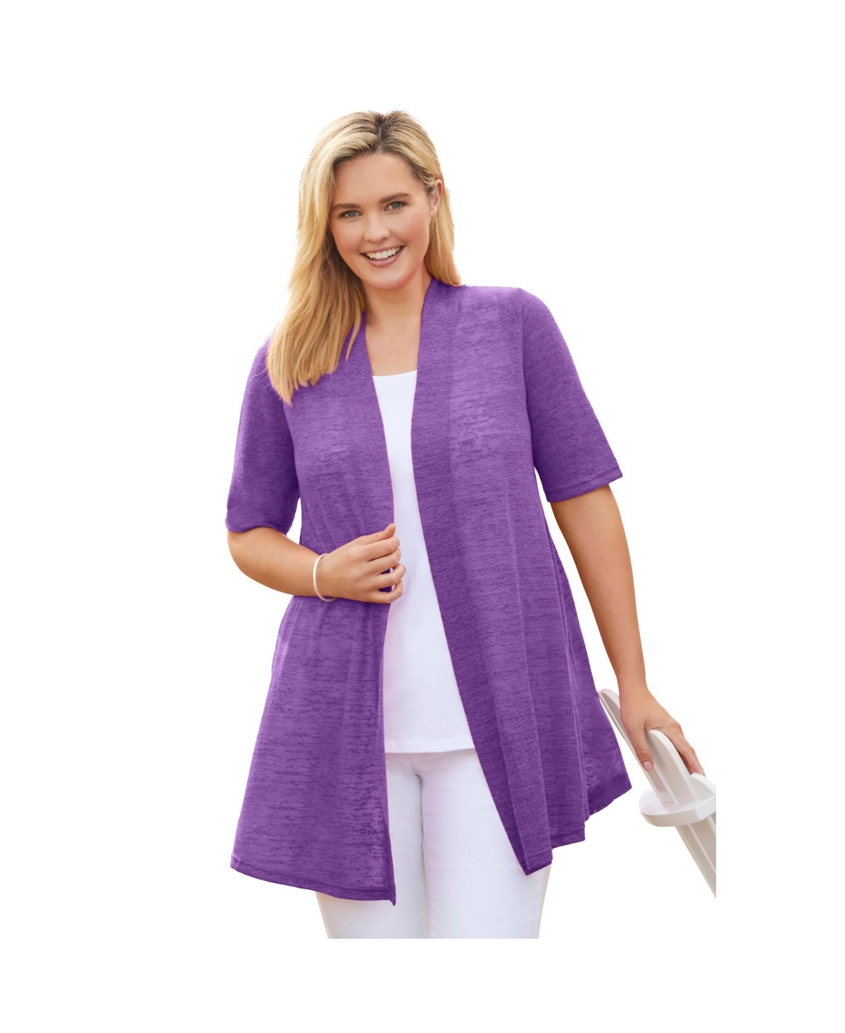 Click here for Woman Within Womens Within Lightweight Open Front... prices