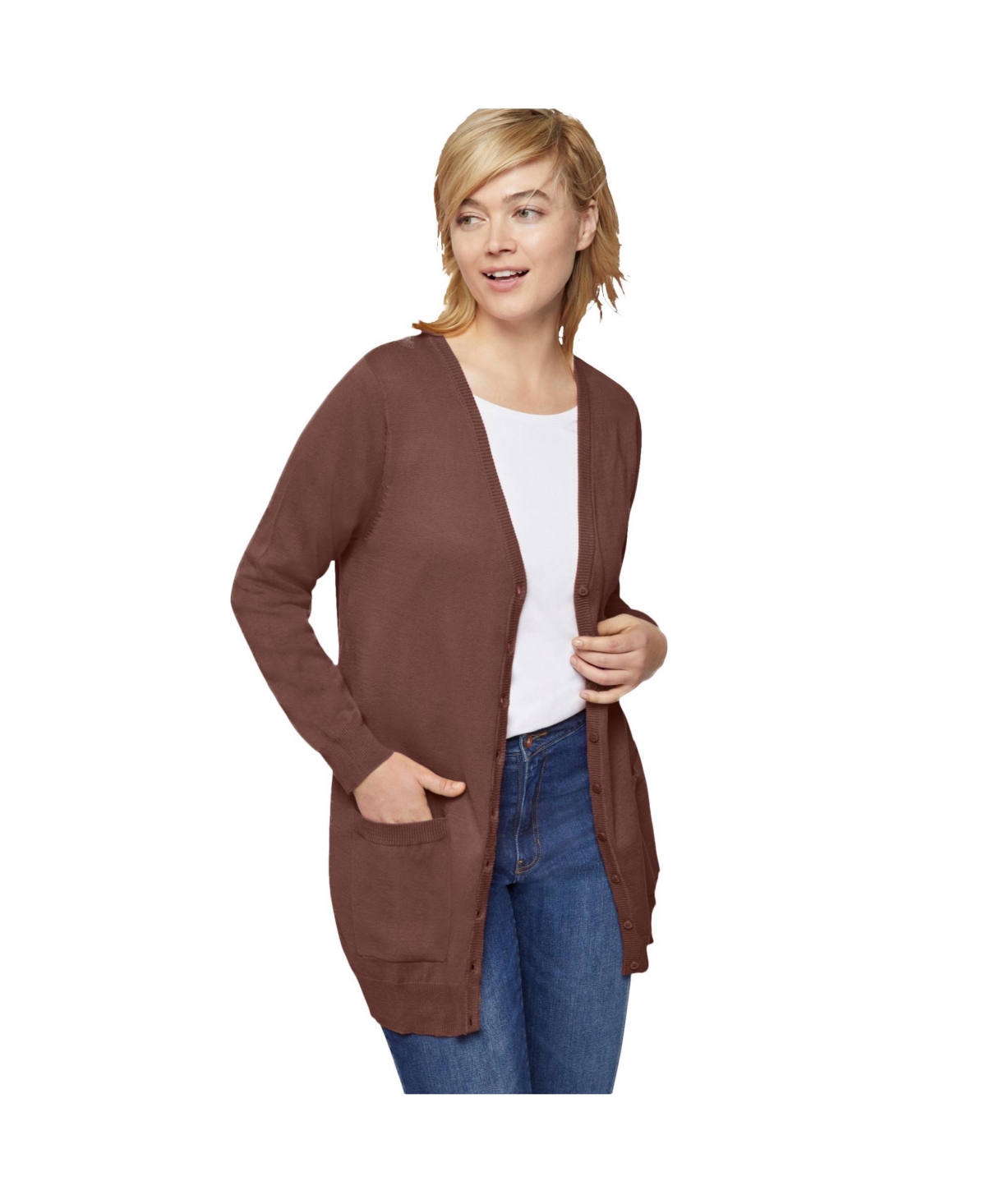 Click here for ellos Womens Boyfriend Cardigan - Hazelnut brown prices