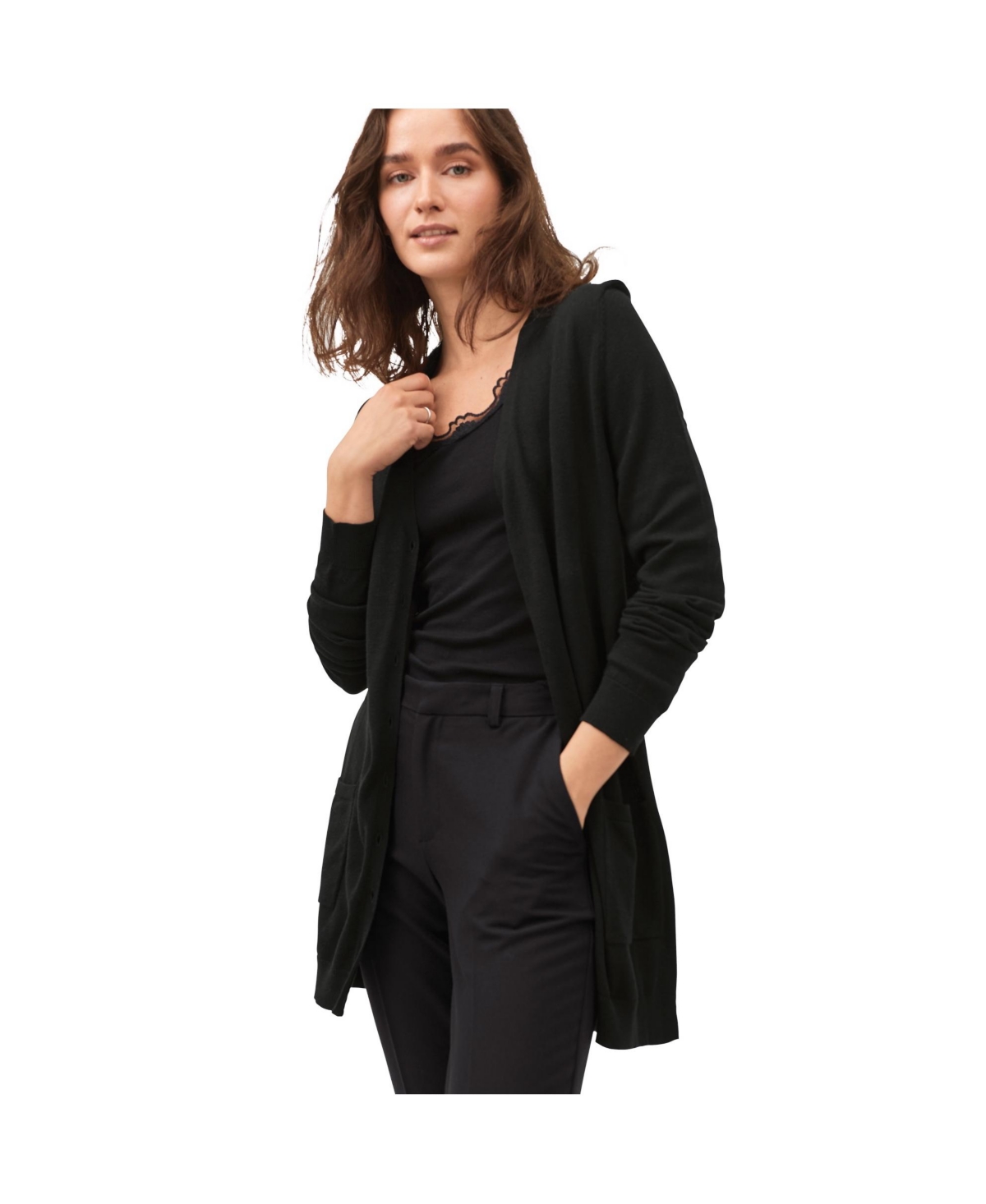 Click here for ellos Womens Boyfriend Cardigan - Black prices