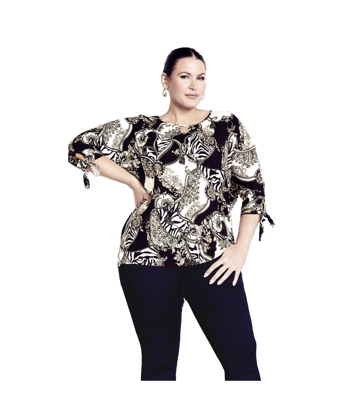 Click here for Avenue Womens Analise Top - Black ornate chain prices